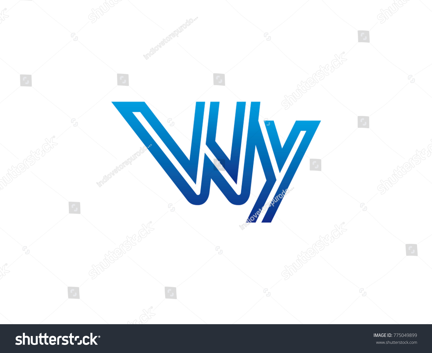 Blue Letter Wy Logo Vector Stock Vector (Royalty Free) 775049899 ...