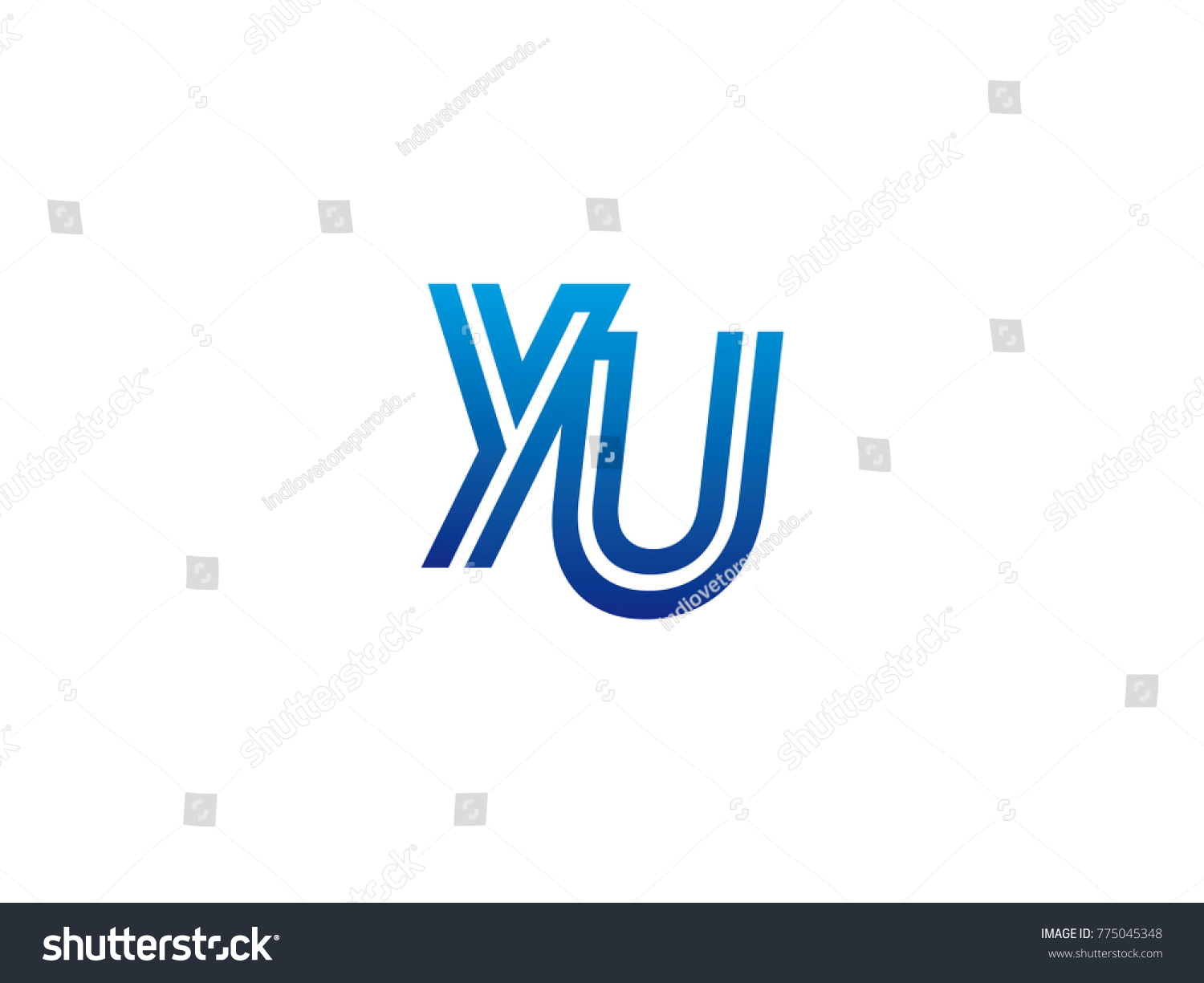 Blue Letter Yu Logo Vector Stock Vector (Royalty Free) 775045348