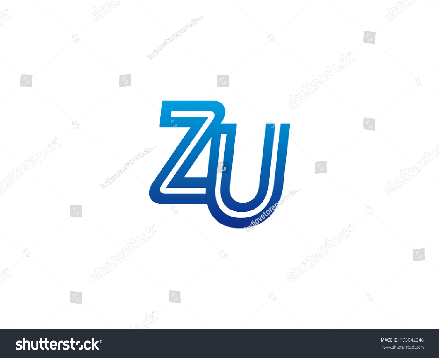 Blue Letter Zu Logo Vector Stock Vector (Royalty Free) 775042246 ...