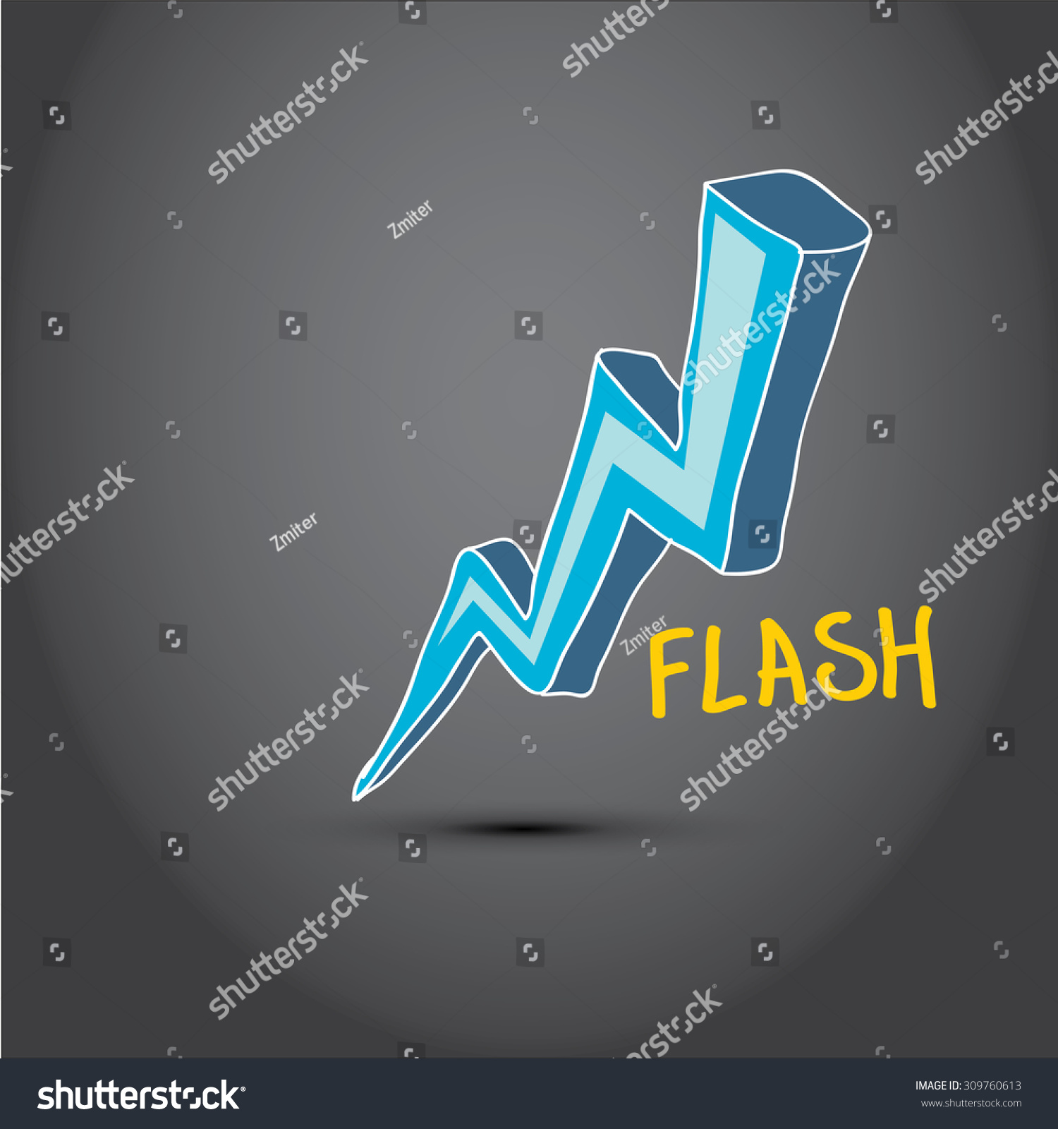 Blue Lightning Bolt Vector Icon Lightning Stock Vector (Royalty Free ...