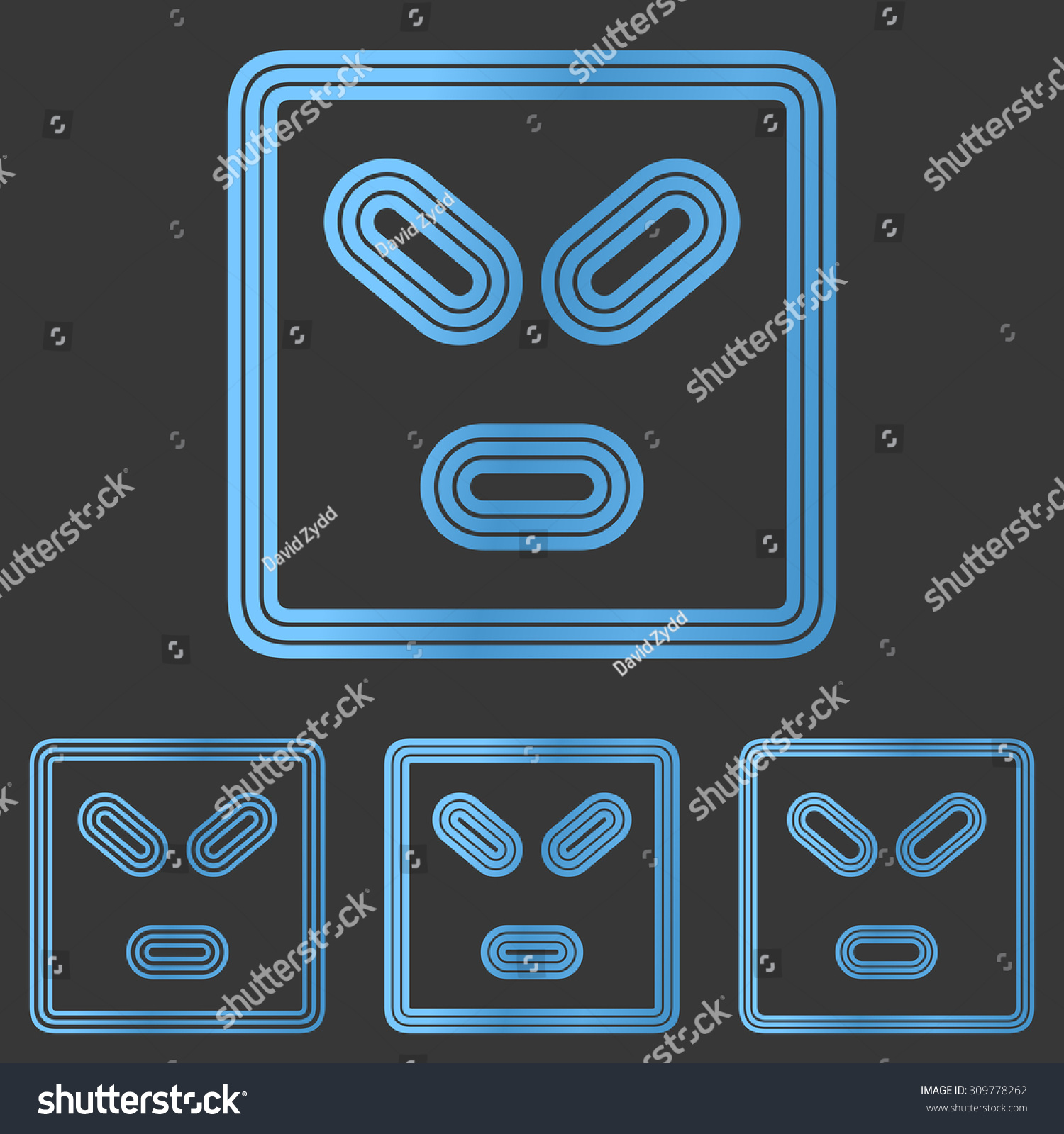 Blue Line Anger Logo Design Set Stock Vector (Royalty Free) 309778262 ...