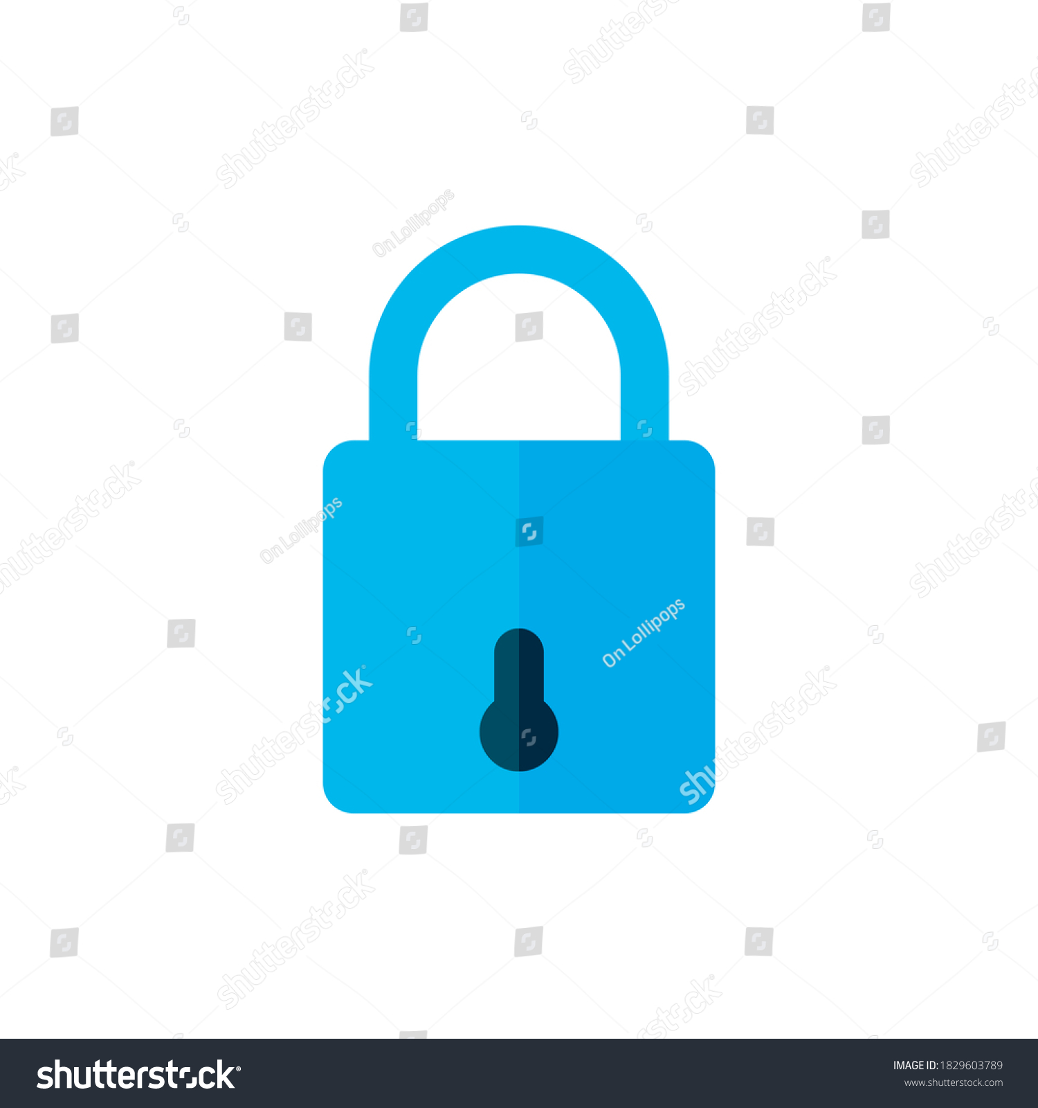 Blue Lock Icon Vector Illustration Stock Vector (Royalty Free ...
