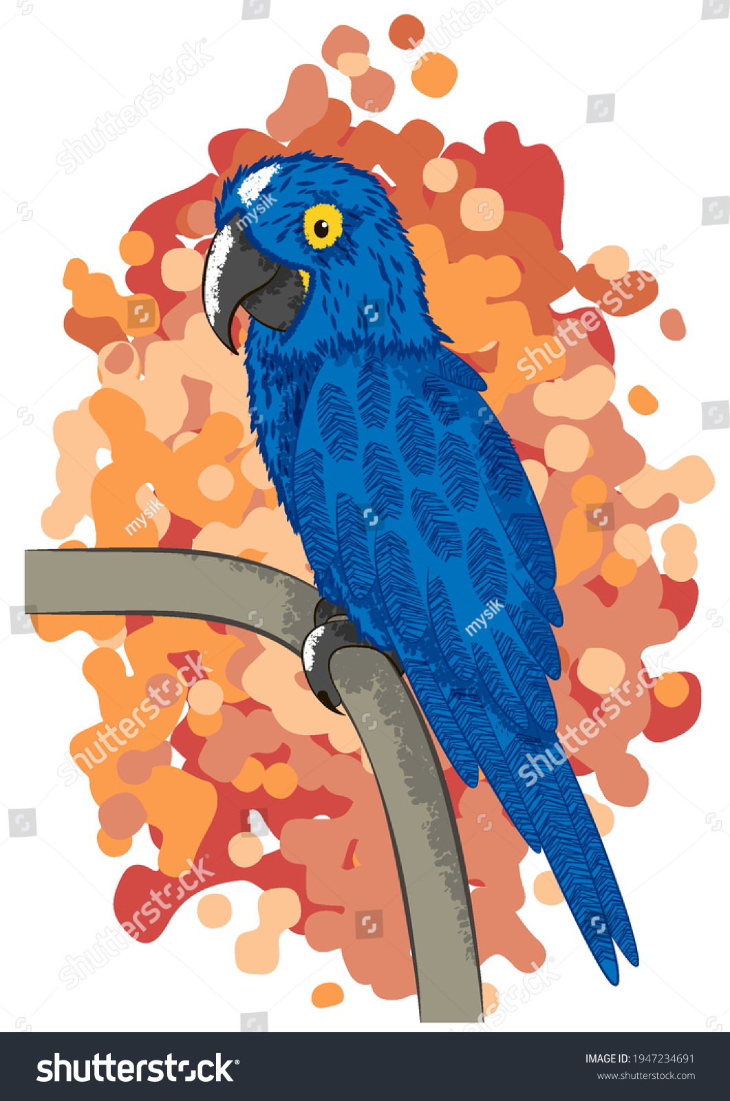 Blue Macaw Parrot Vector Illustration Stock Vector (Royalty Free ...