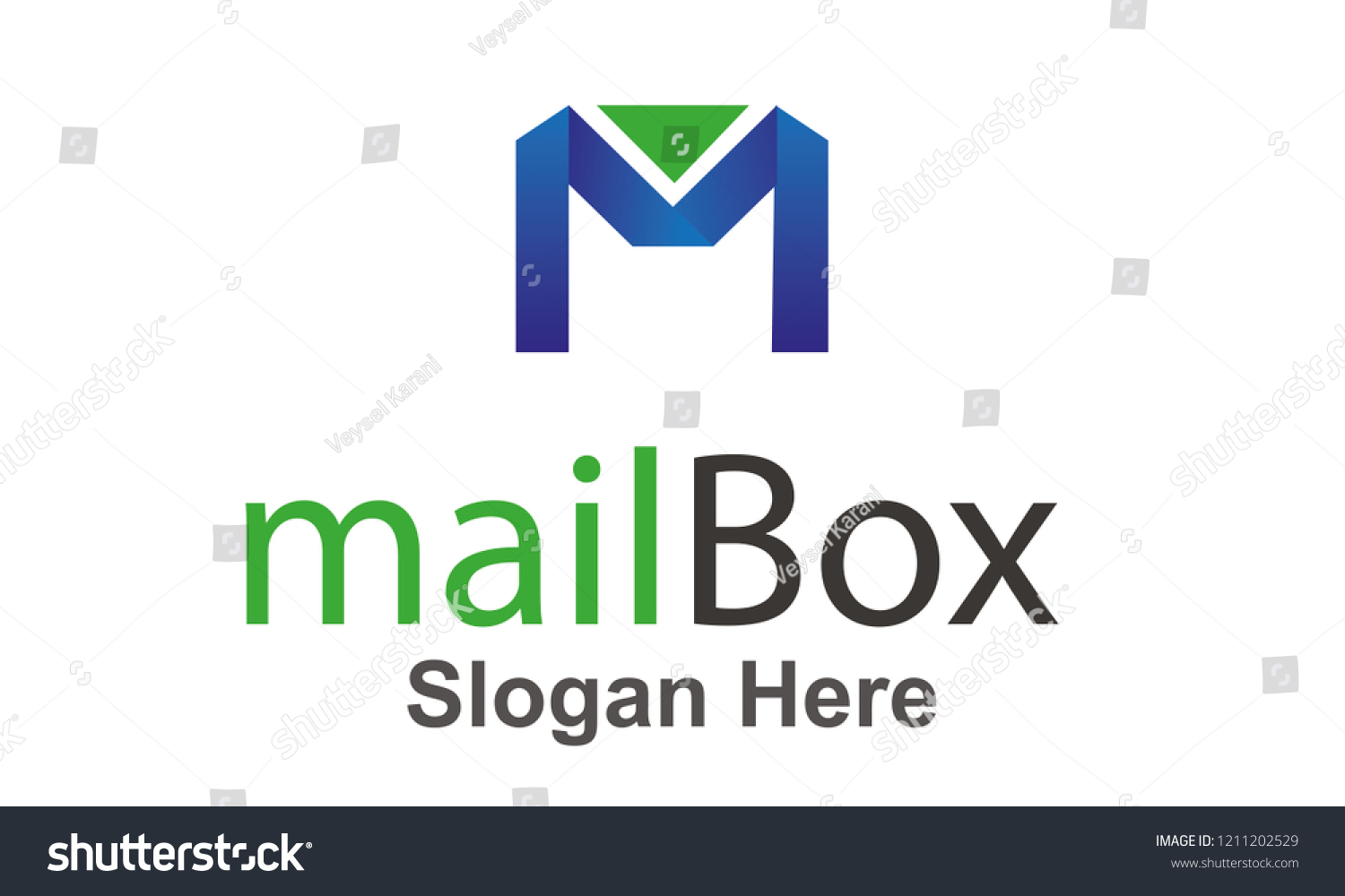 Blue Mail Icon Vector Illustration Stock Vector (Royalty Free) 1211202529