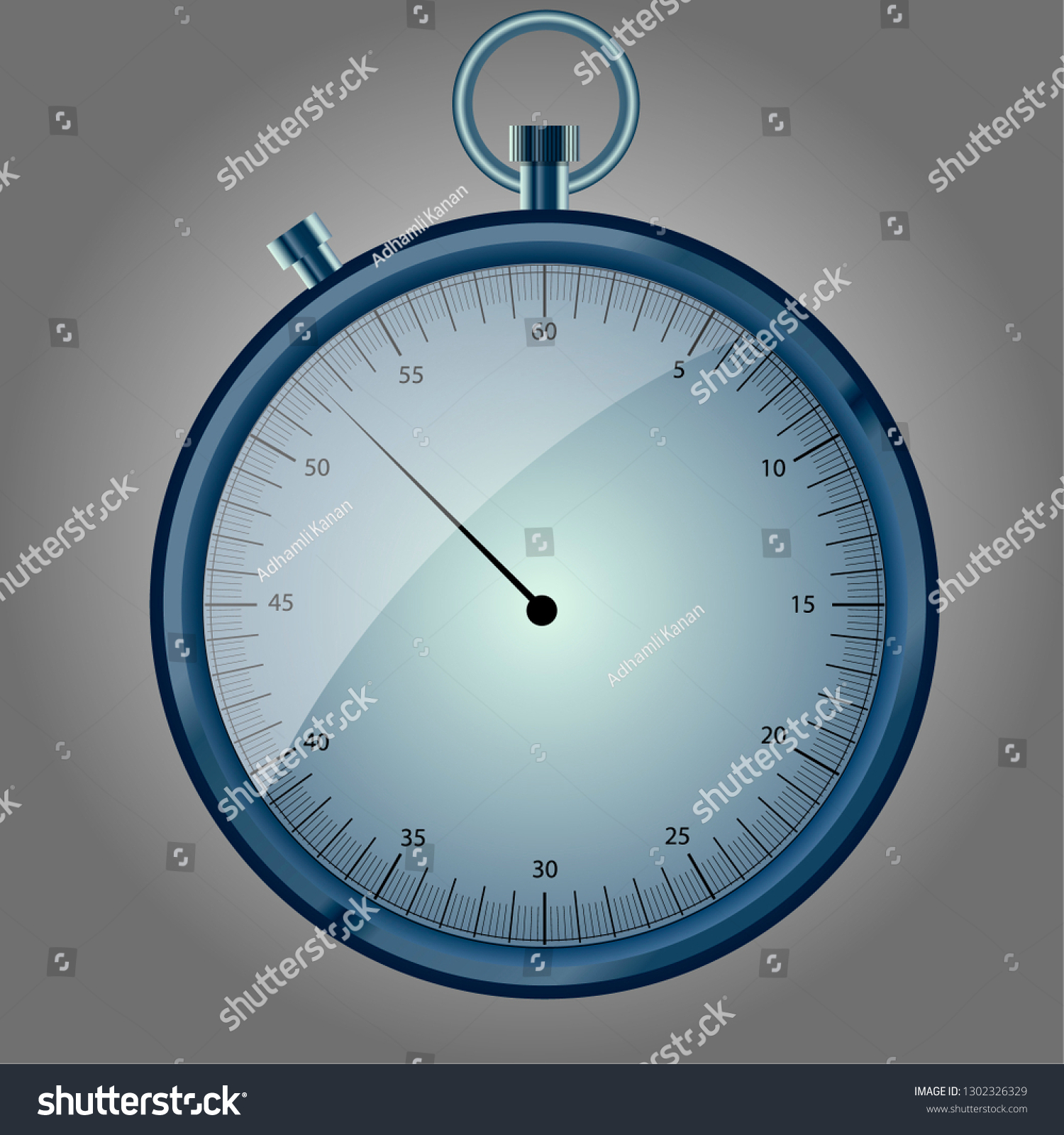 Blue Metalic Stopwatch Stock Vector (Royalty Free) 1302326329 ...