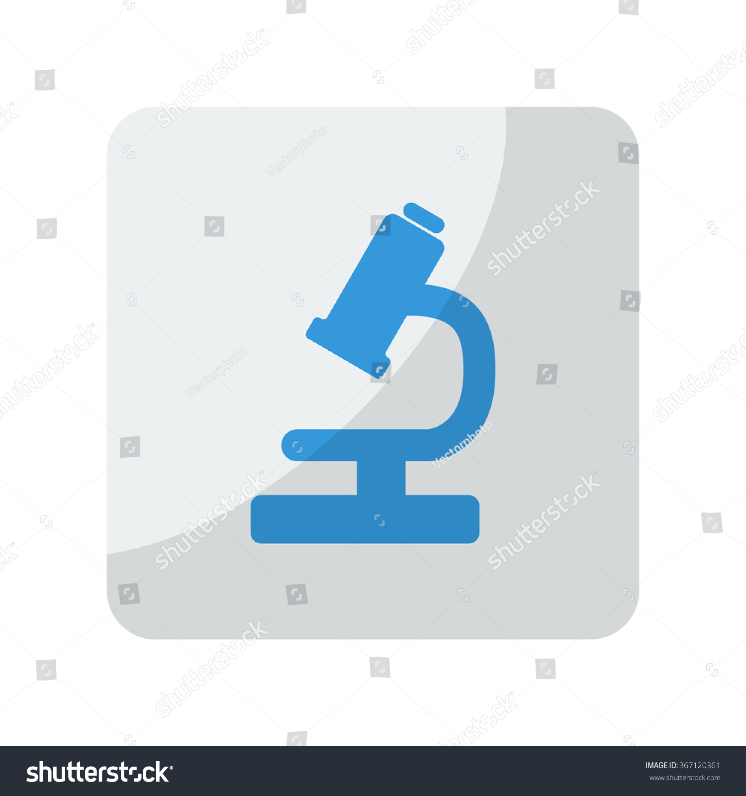 Blue Microscope Icon On Grey Rounded Stock Vector 367120361 - Shutterstock