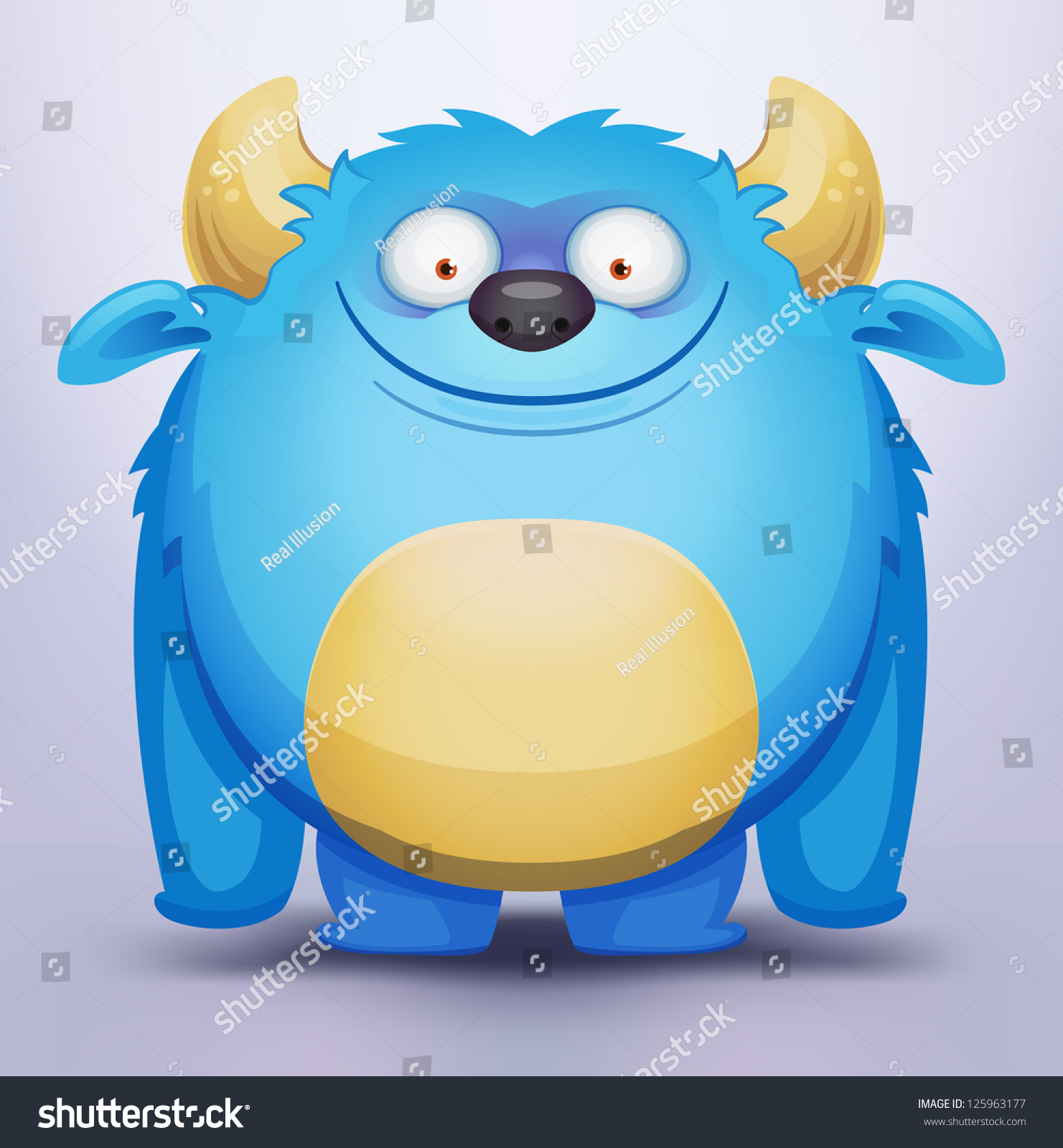Monstruo azul: vector de stock (libre de regalías) 125963177