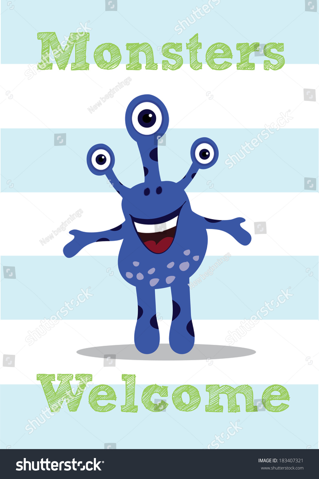 Blue Monster Stock Vector (Royalty Free) 183407321 | Shutterstock