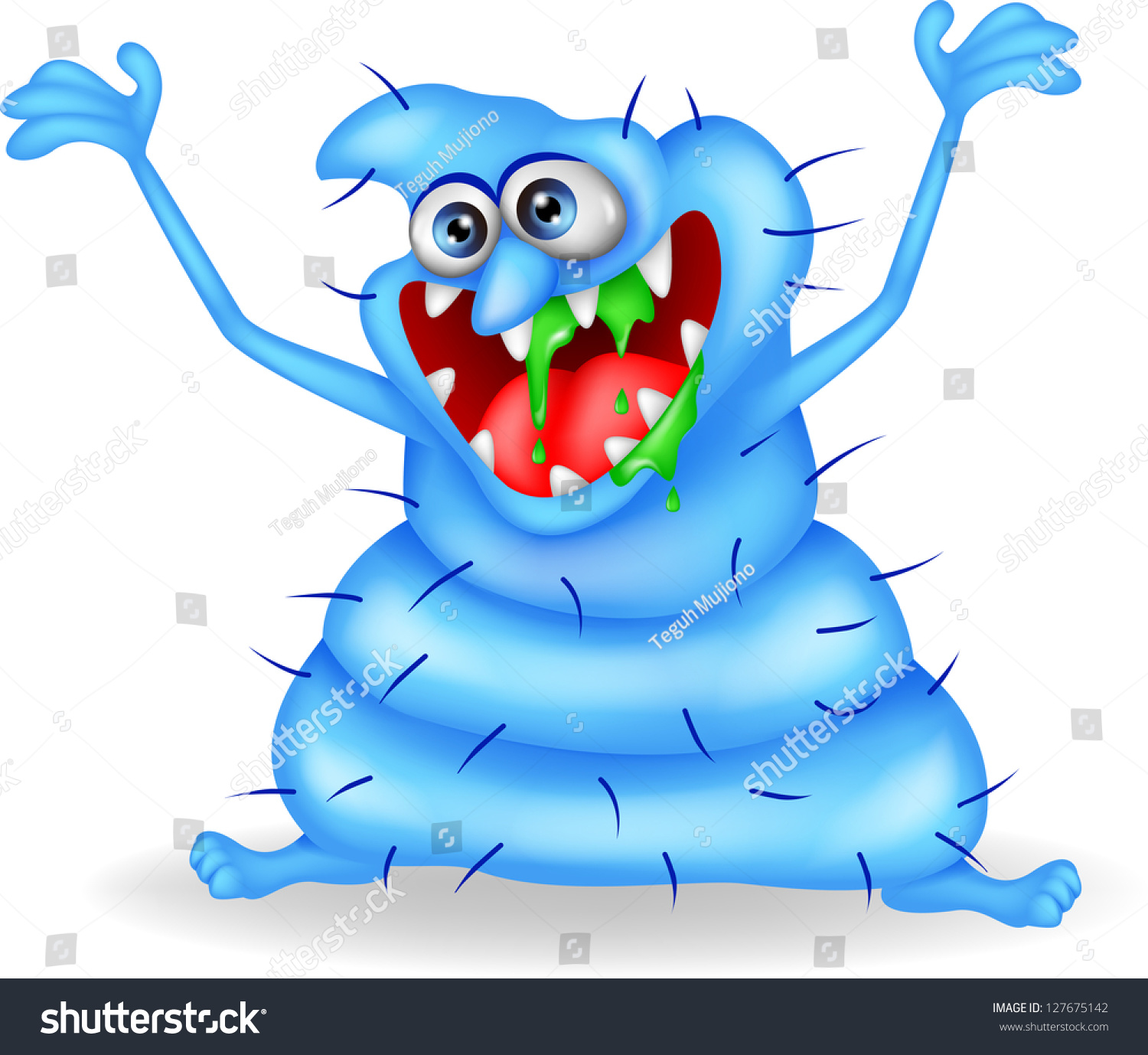 Blue Monster Cartoon Stock Vector (Royalty Free) 127675142 | Shutterstock