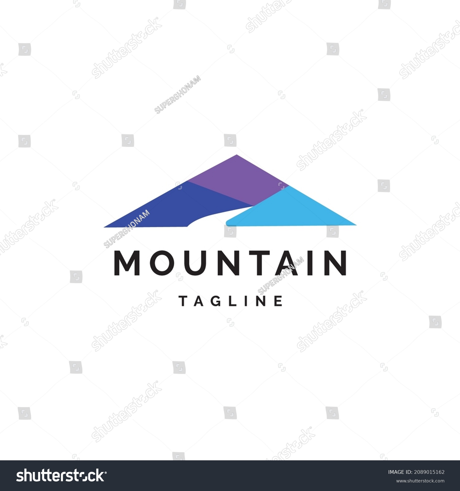 Blue Mountain Logo Design Illustration Vector Stock Vector (Royalty ...