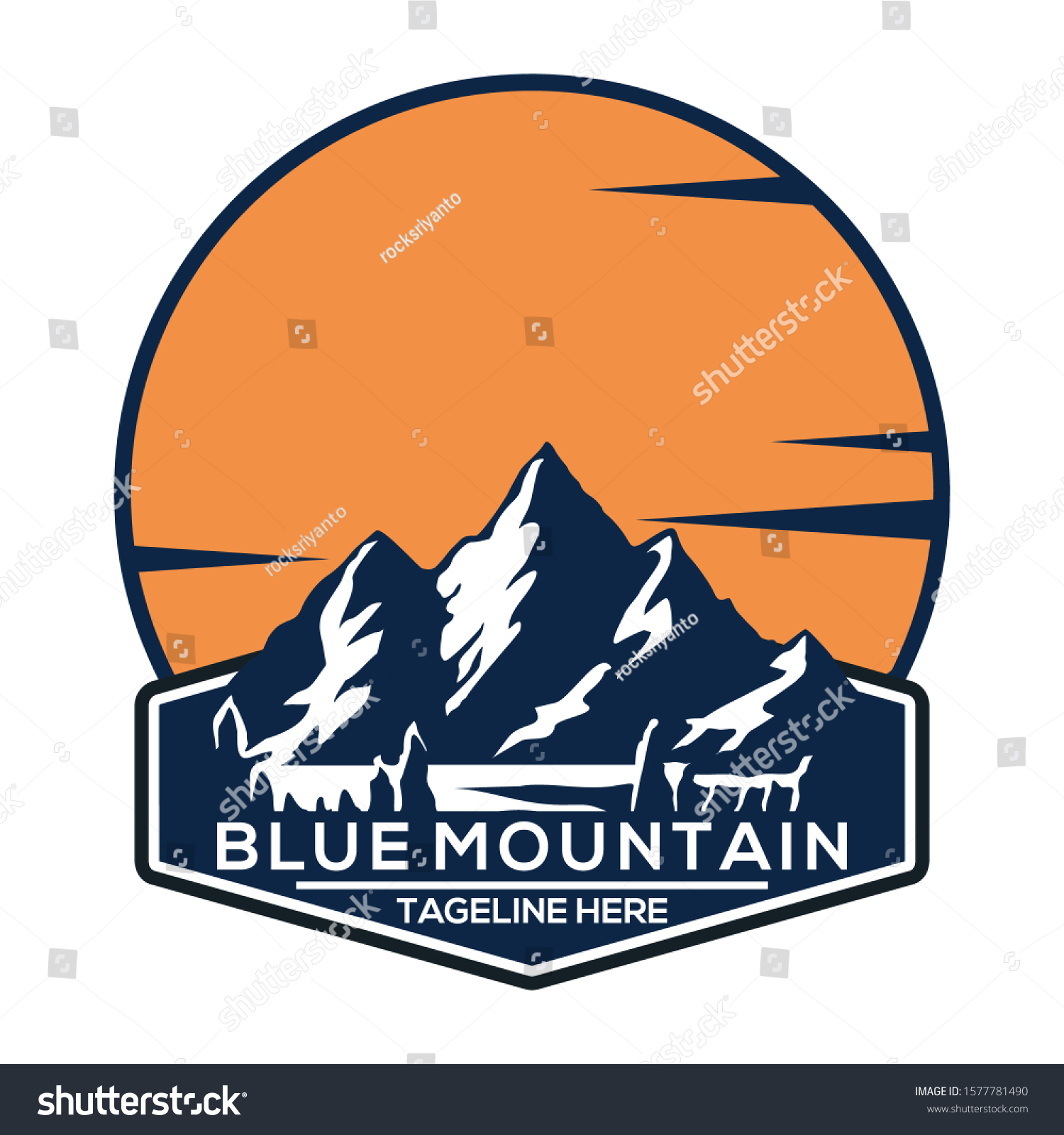 Blue Mountain Logo Icon Vector Stock Vector (Royalty Free) 1577781490