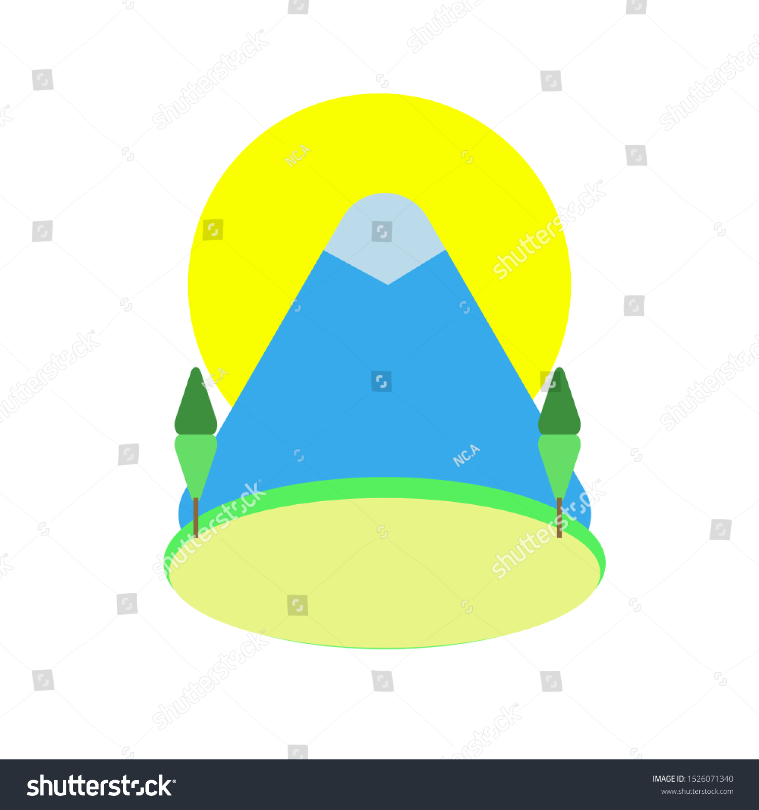 Blue Mountain Sun Backside Stock Vector (Royalty Free) 1526071340