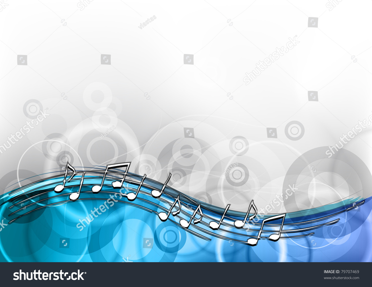 Blue Music Background Notes Stock Vector (Royalty Free) 79707469 ...