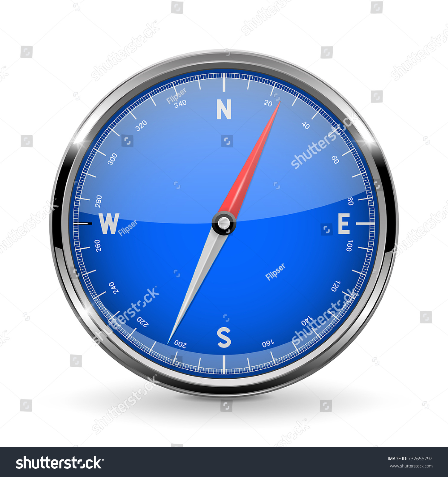 Blue Navigation Compass Vector 3d Illustration Stock Vector (Royalty ...
