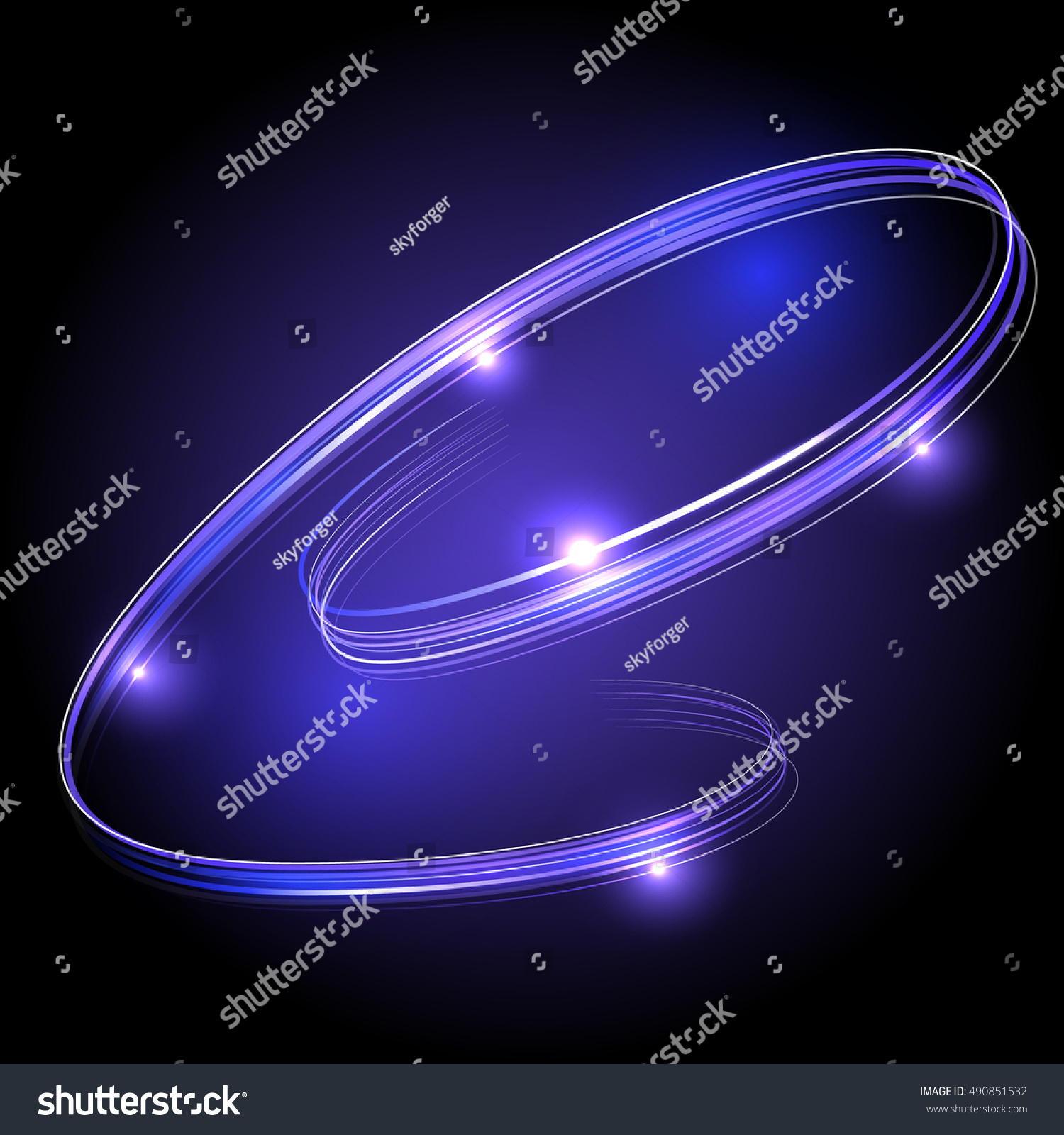 Blue Neon Glowing Vector Lines Light Stock Vector (Royalty Free) 490851532