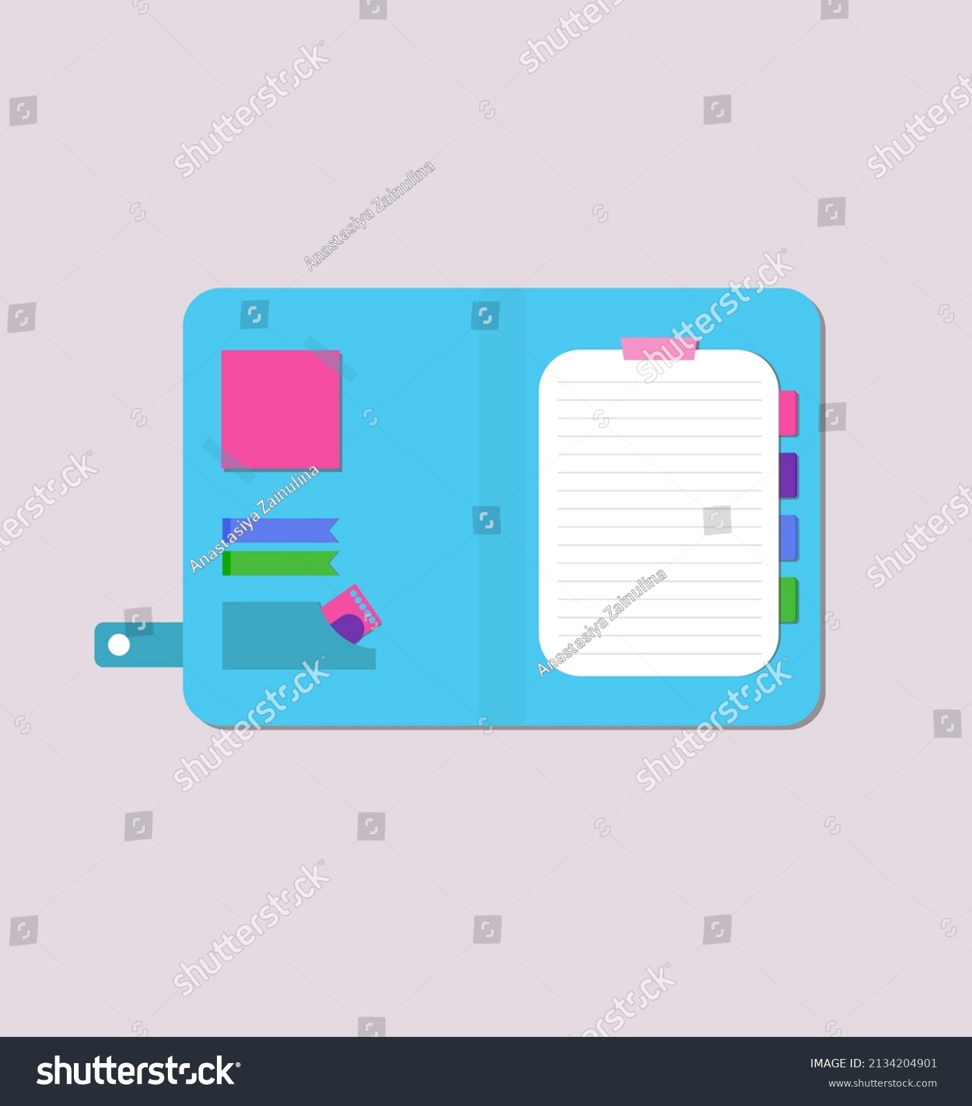Blue Note Folder Sheets Stickers Stock Vector (Royalty Free) 2134204901 ...