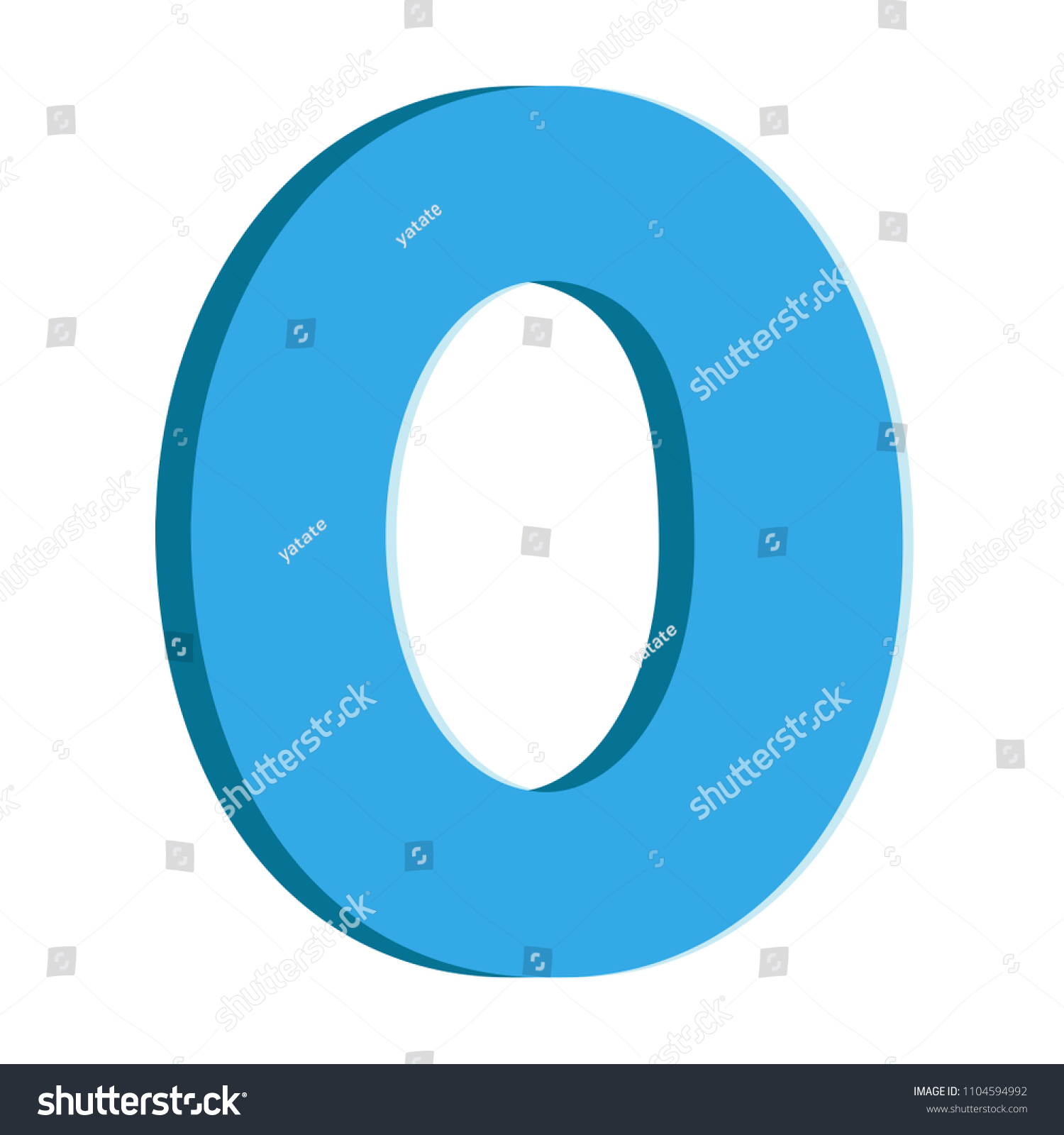 Blue Number Zero Vector Font Alphabet Stock Vector (Royalty Free ...