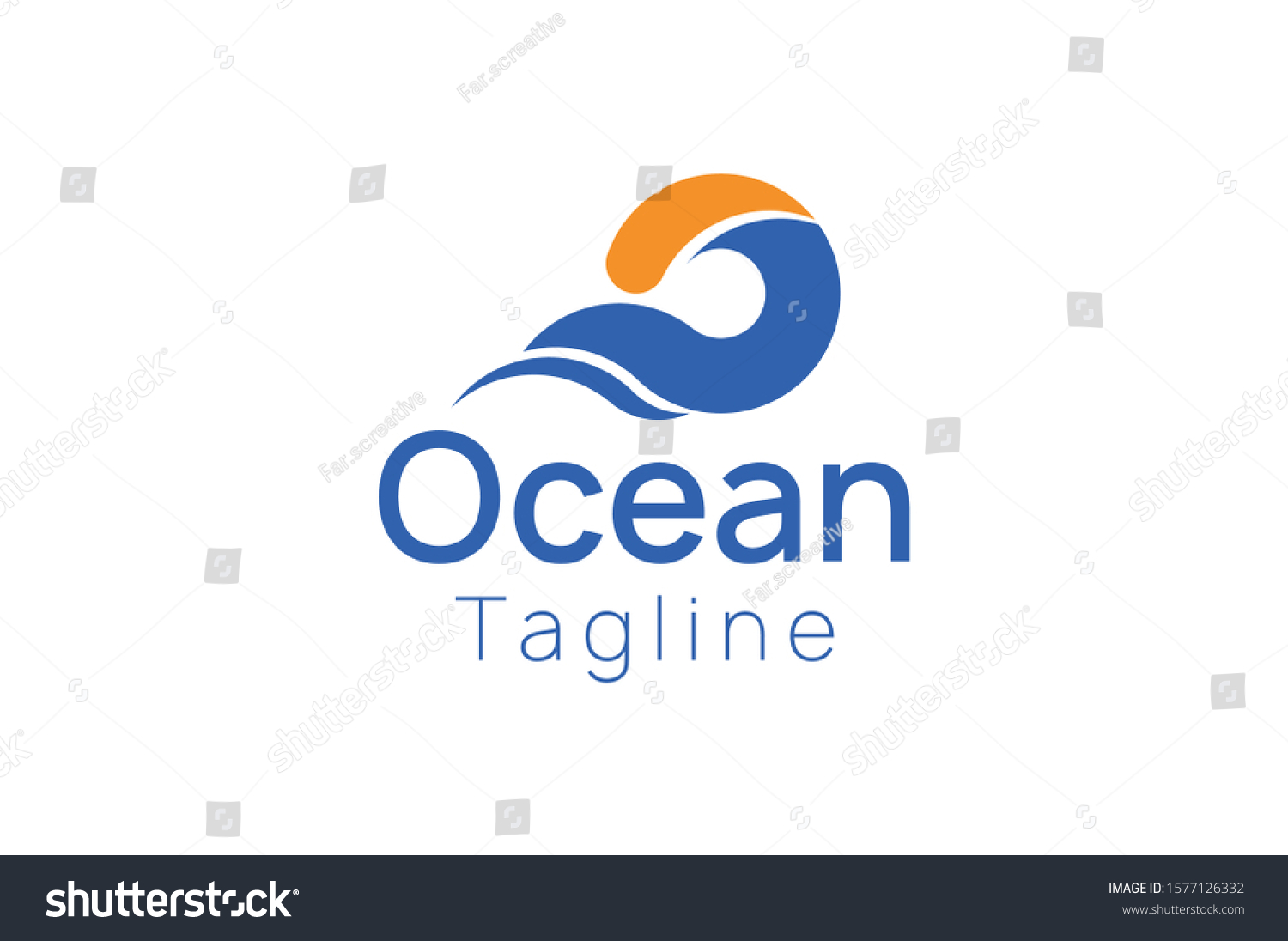 Blue Ocean Logo Design Vector Template Stock Vector (Royalty Free ...