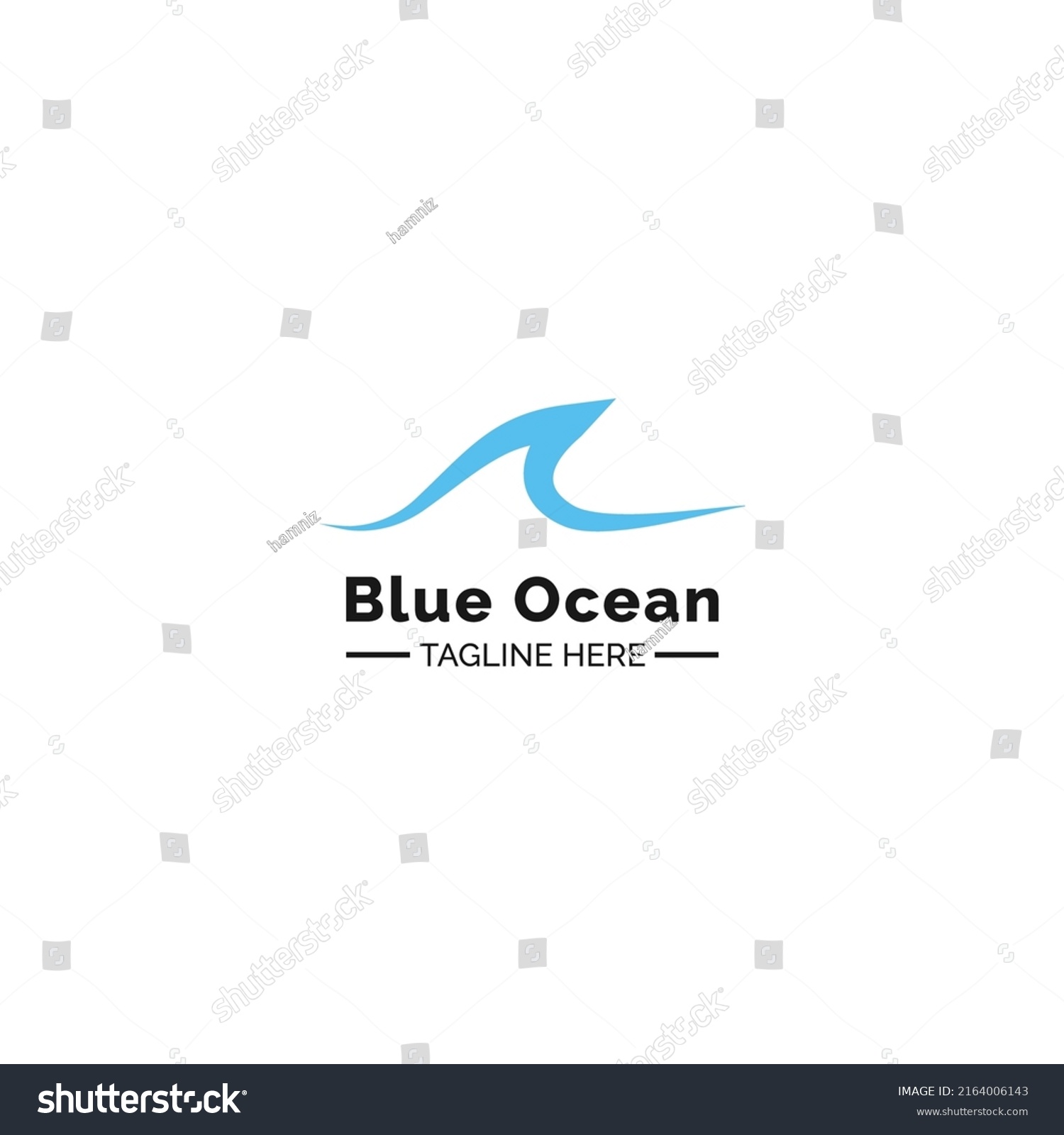 Blue Ocean Wave Logo Design Vector Stock Vector (Royalty Free ...