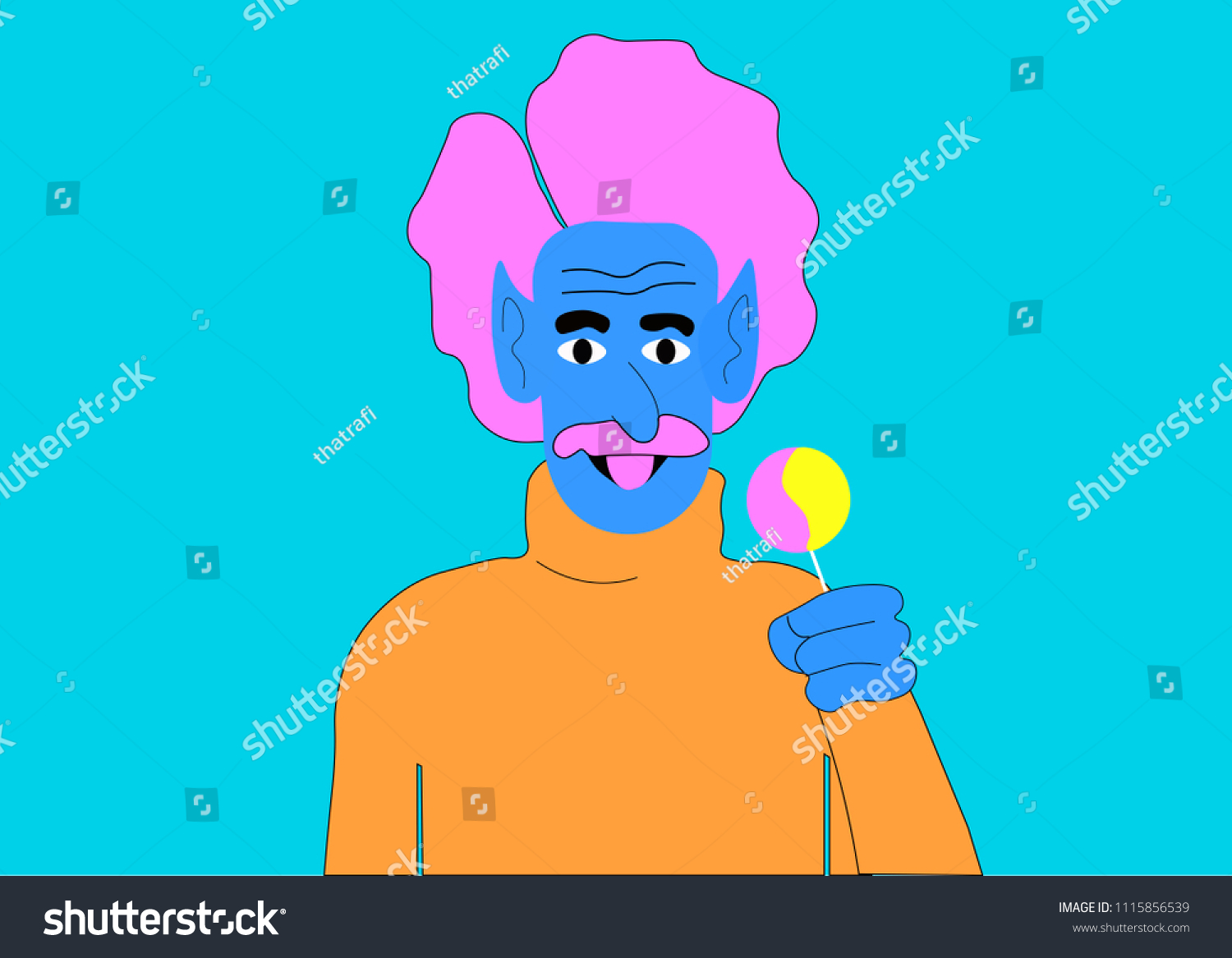 Blue Old Man Vector Stock Vector (Royalty Free) 1115856539