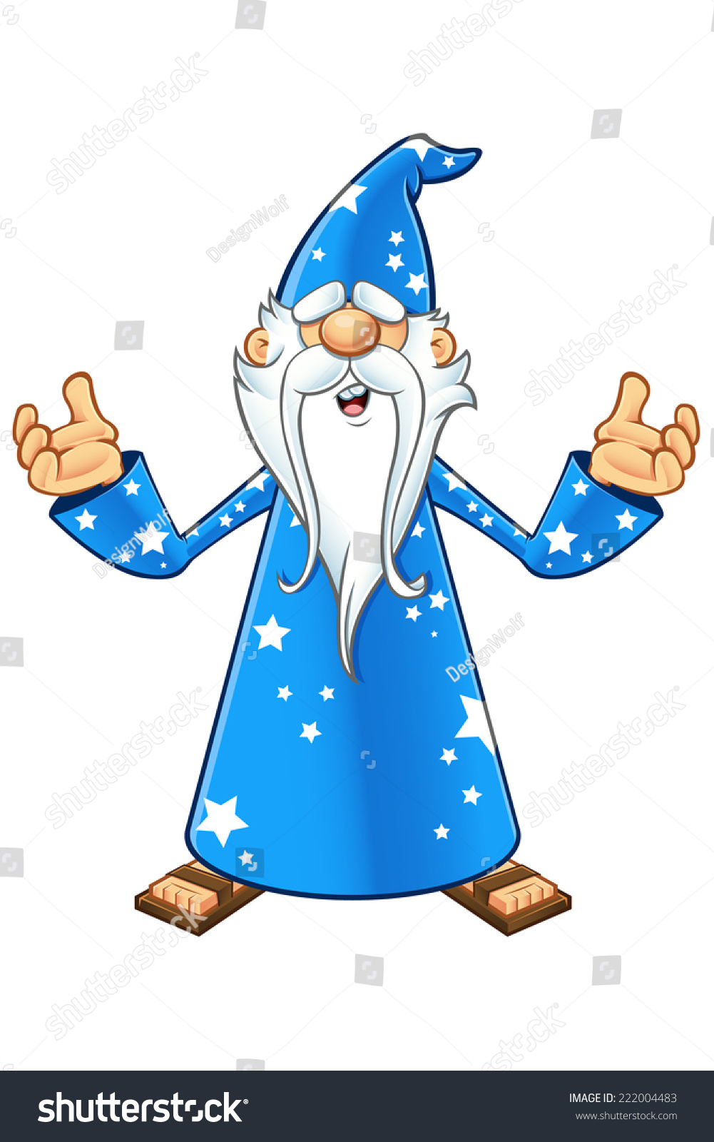 Blue Old Wizard Confused Stock Vector (Royalty Free) 222004483