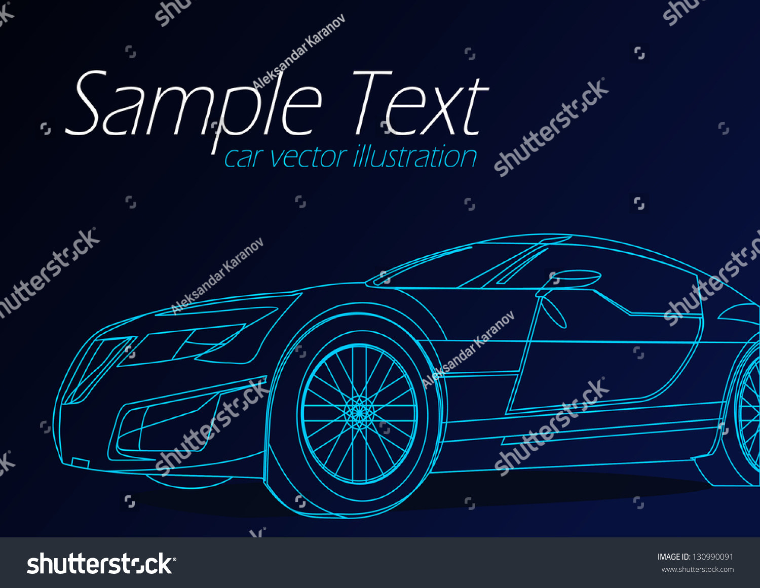 Blue Outline Car Background Stock Vector Illustration 130990091 ...