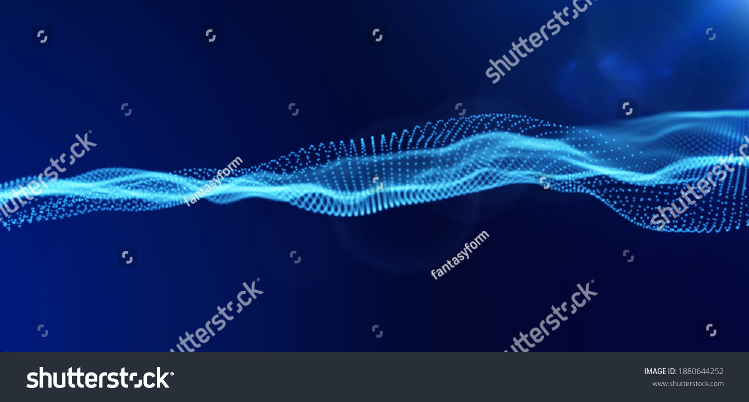 Blue Particles Wave Background Abstract Dynamic Stock Vector (Royalty ...