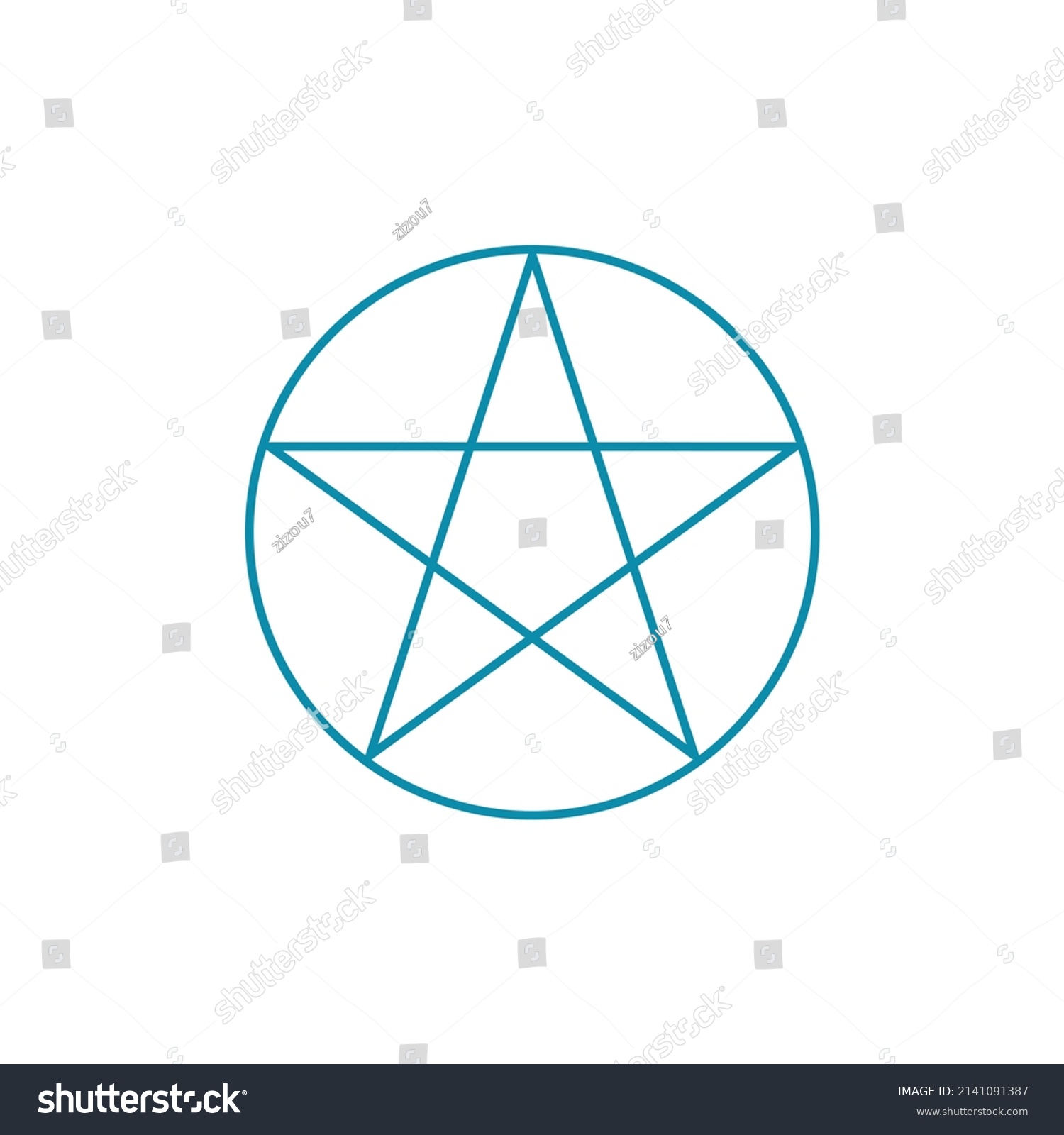 Blue Pentagram Circle Basic Simple Shape Stock Vector (Royalty Free ...