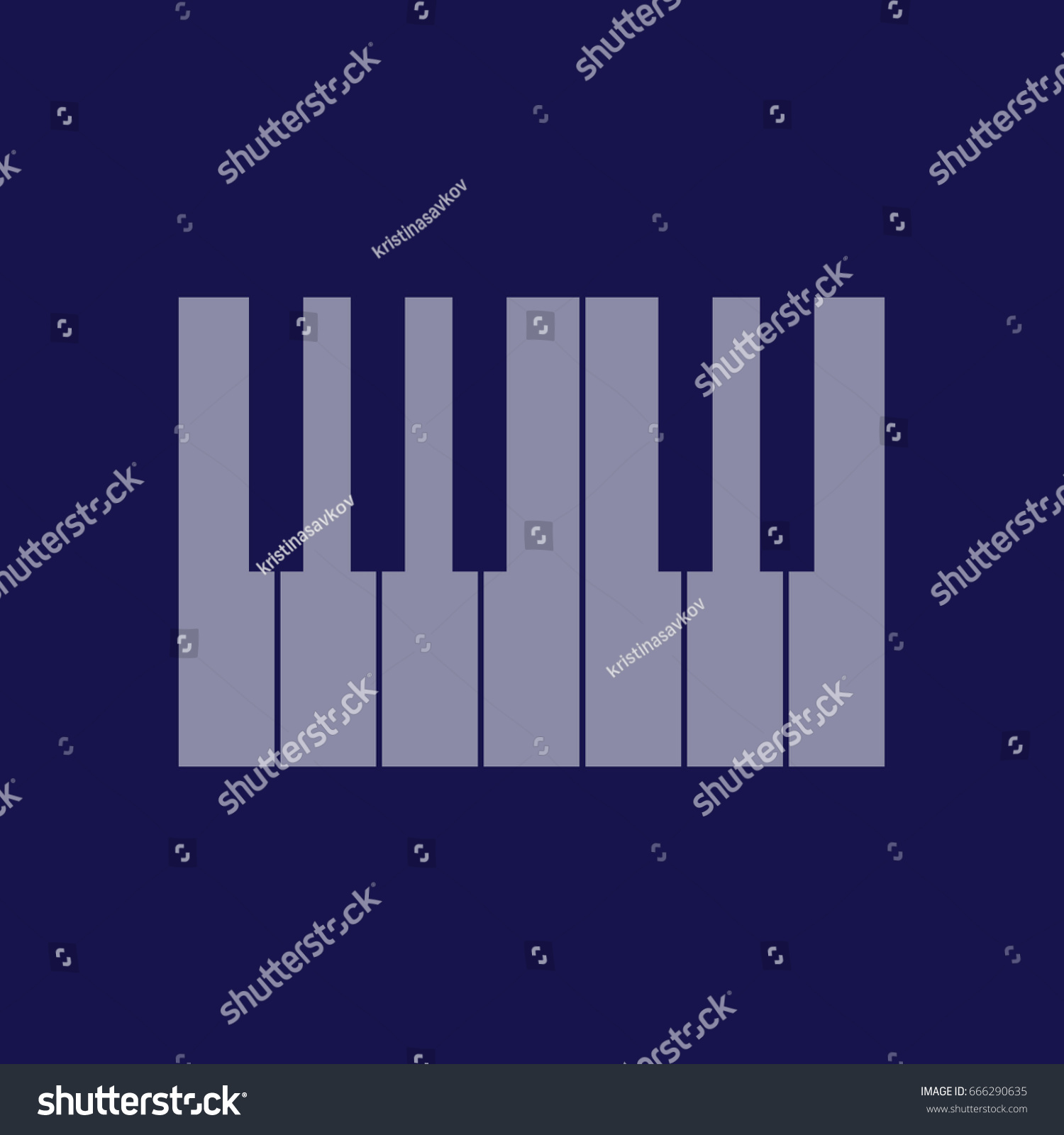 Blue Piano Keys Vector Icon Stock Vector (Royalty Free) 666290635 ...