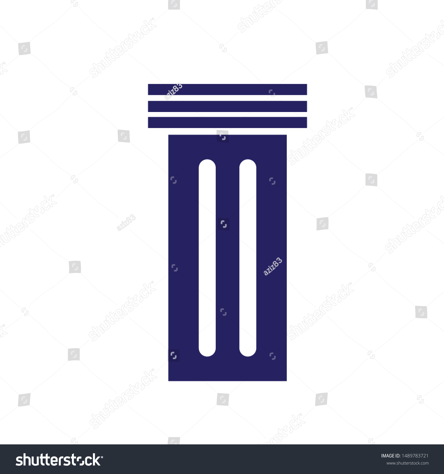 Blue Pillar Icon Logo Vector Stock Vector (Royalty Free) 1489783721