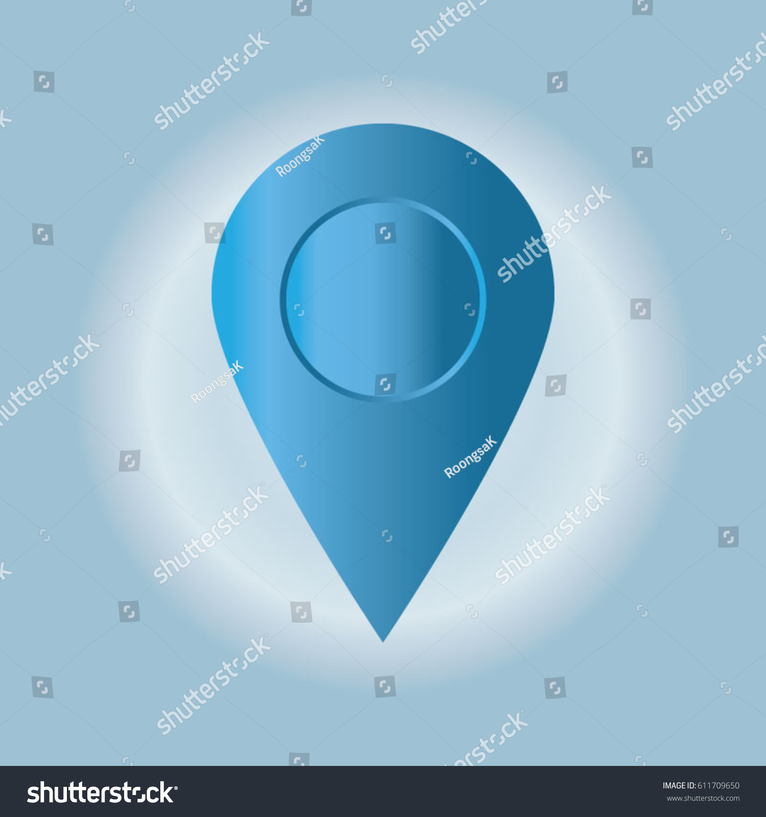 Blue Pin Point Map Stock Vector (Royalty Free) 611709650