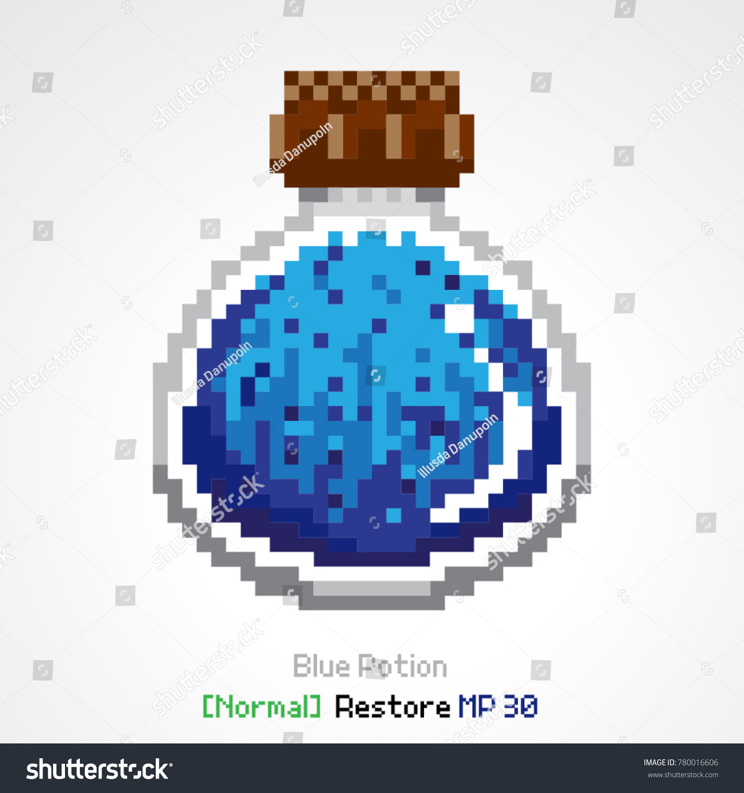 Blue Potion Items Pixel Stock Vector (Royalty Free) 780016606