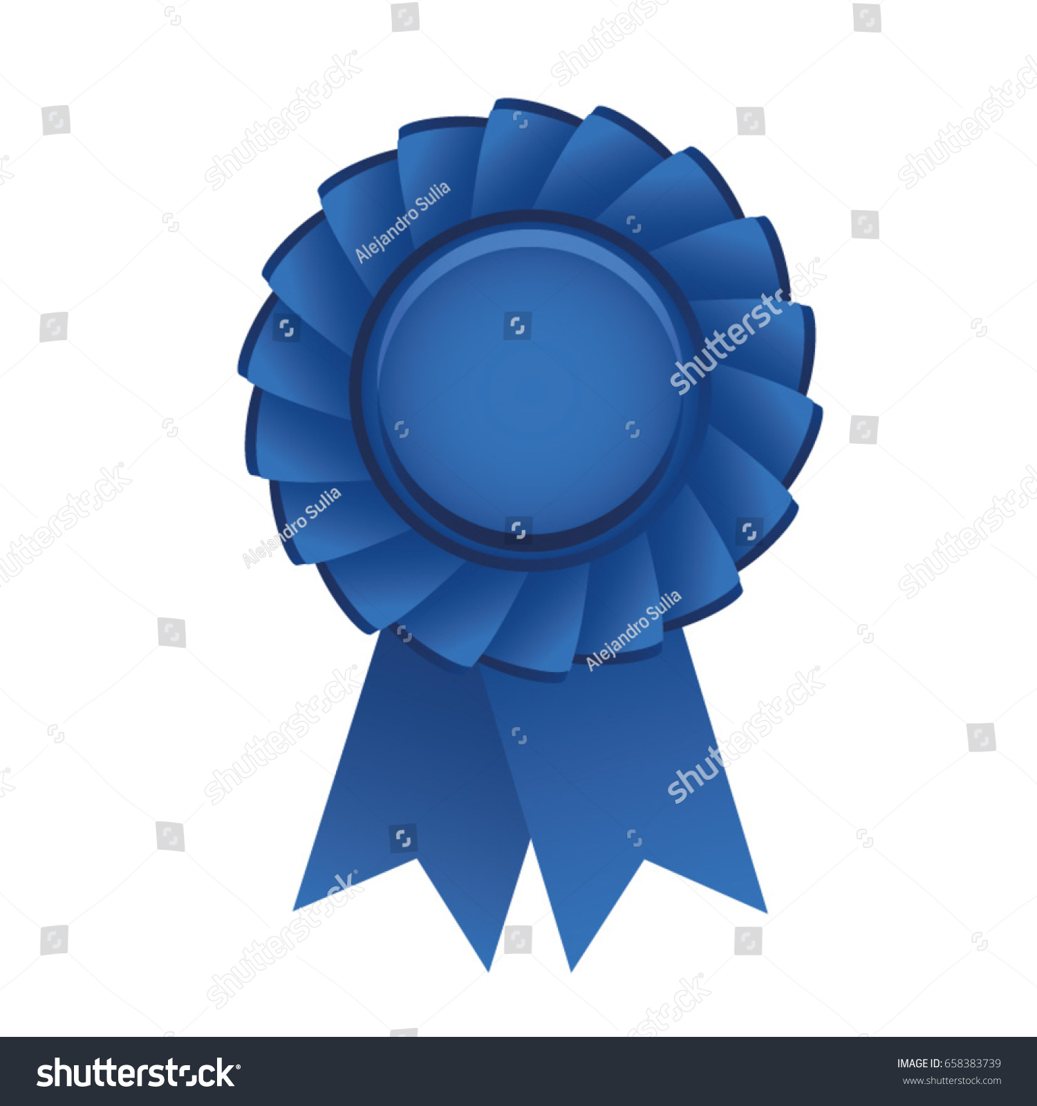 Blue Prize Ribbon Vector Stock Vector (Royalty Free) 658383739
