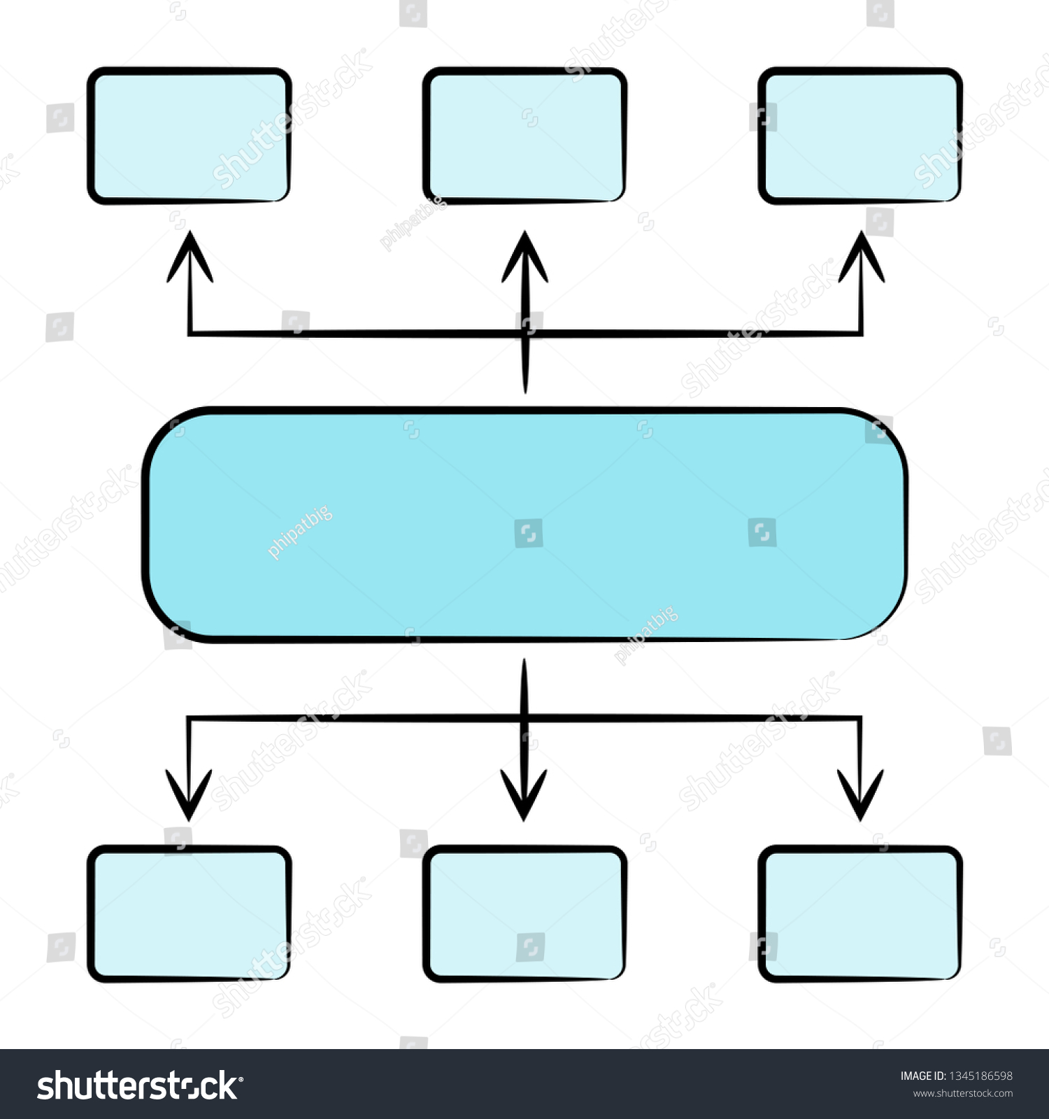 Blue Process Diagram Hierarchy Chart Presentation Stock Vector (Royalty ...