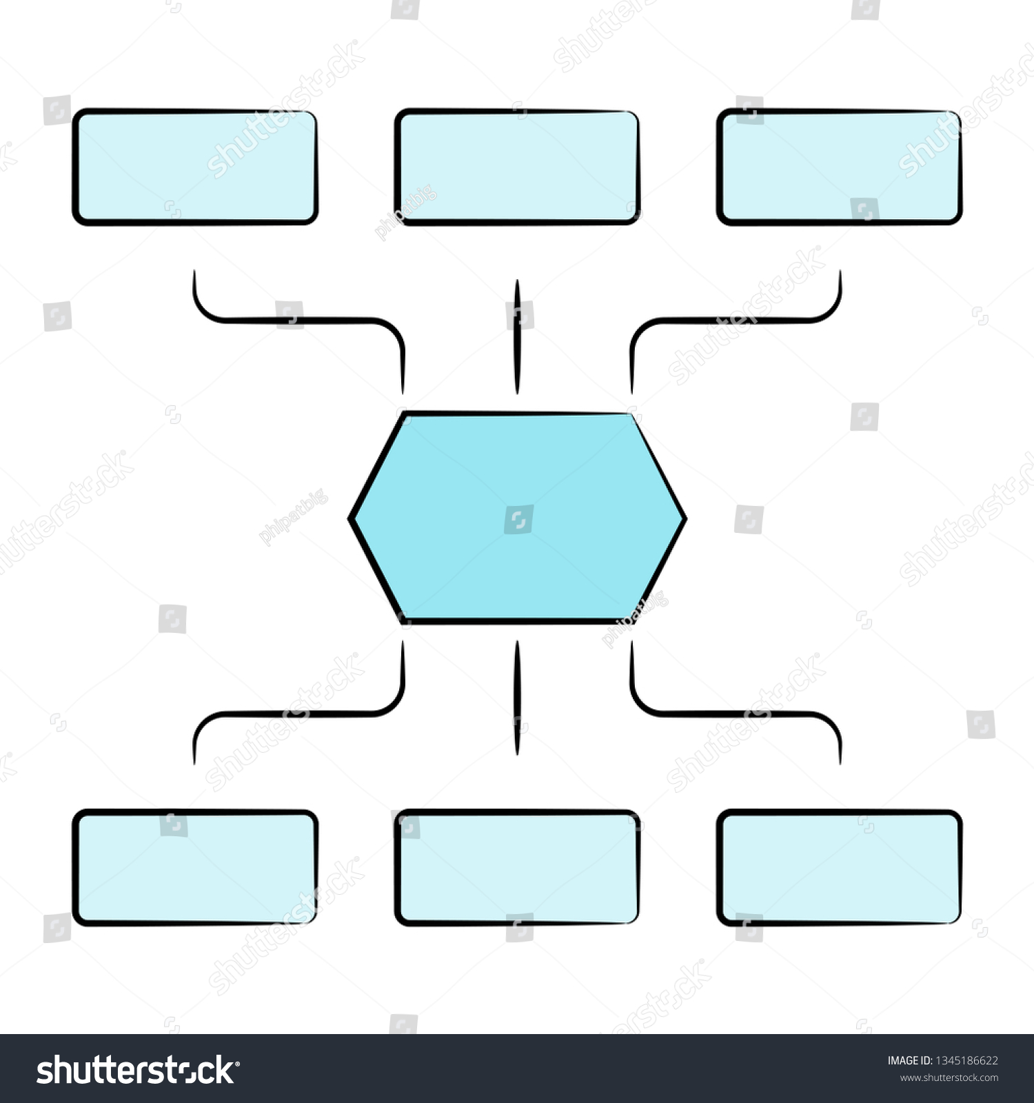 Blue Process Diagram Hierarchy Chart Presentation: เวกเตอร์สต็อก (ปลอด ...