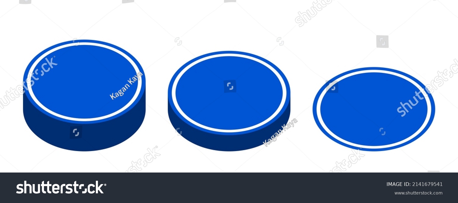 Blue Push Button Badge Icon Set Stock Vector (Royalty Free) 2141679541 ...