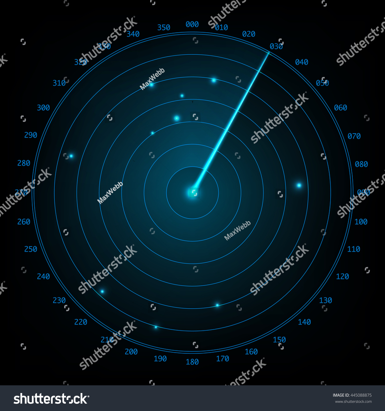 Blue Radar Screen Design Element Vector: vector de stock (libre de ...
