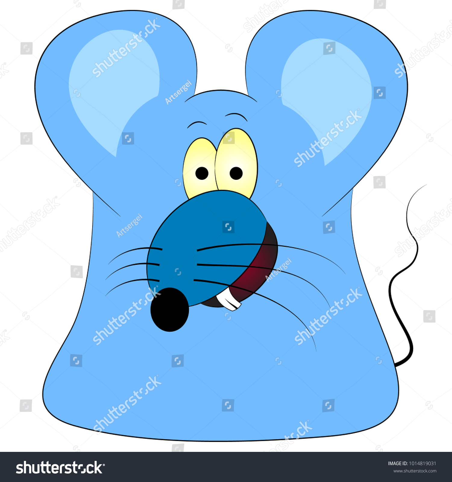 Blue Rat Cartoon Vector Illustration Stock Vector (Royalty Free ...