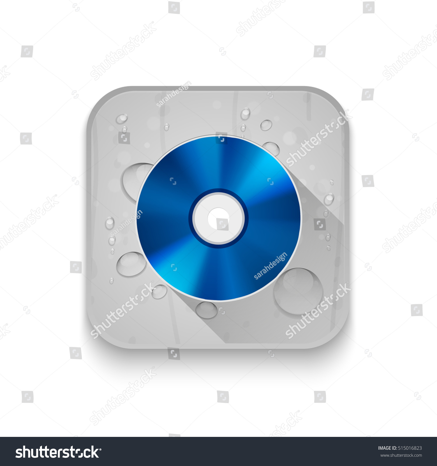 Blue Ray Disc Icon Long Shadow Stock Vector 515016823 - Shutterstock