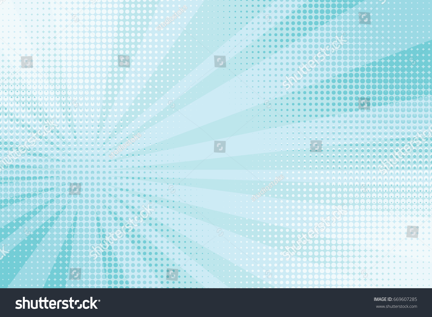 Blue Rays Pop Art Comic Background Stock Vector (Royalty Free) 669607285
