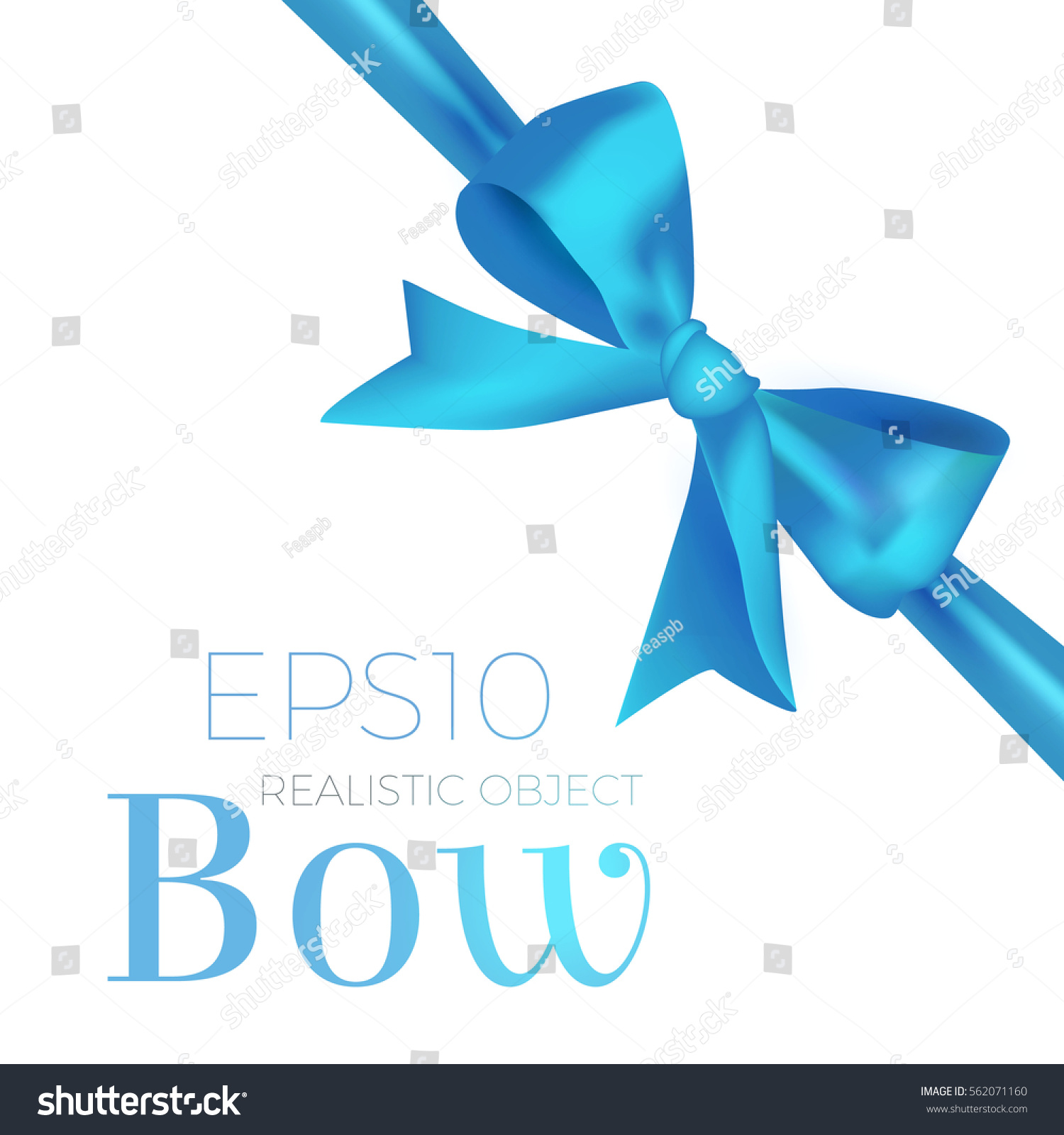 Blue Realistic Bow Vector Illustration Stock Vector (Royalty Free ...