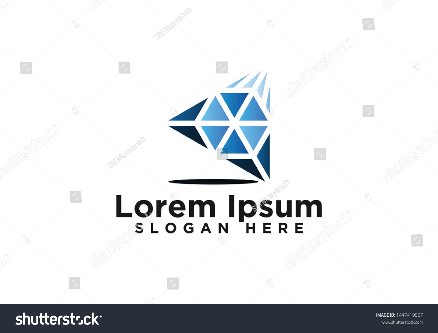 Blue Rectangle Logo Designs Vector Illustration Stock Vector (Royalty ...