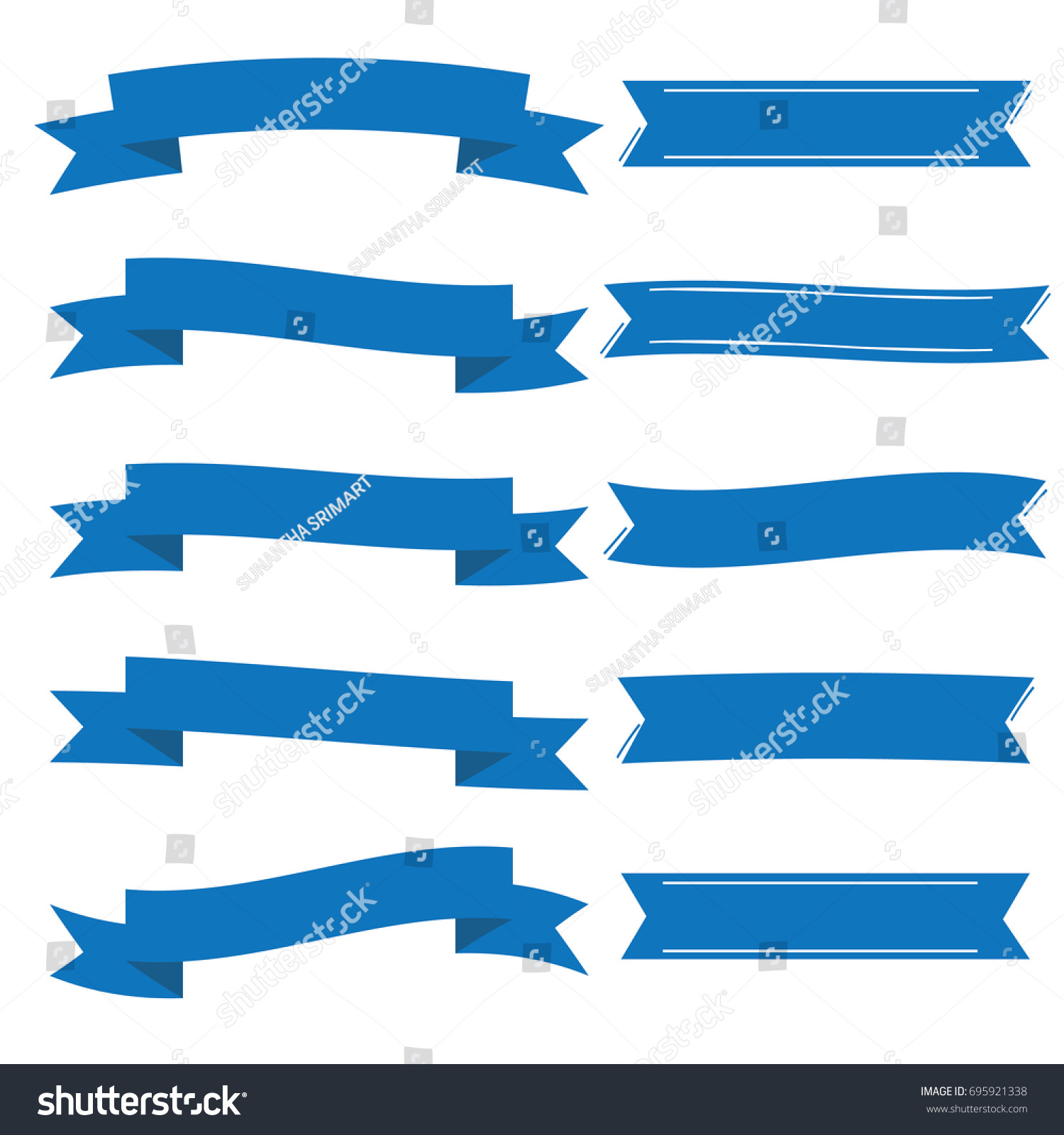 Blue Ribbon Bannervector Stock Vector 695921338 - Shutterstock