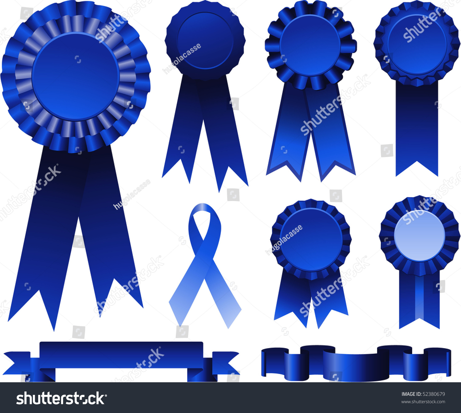 Blue Ribbons Stock Vector (Royalty Free) 52380679 | Shutterstock
