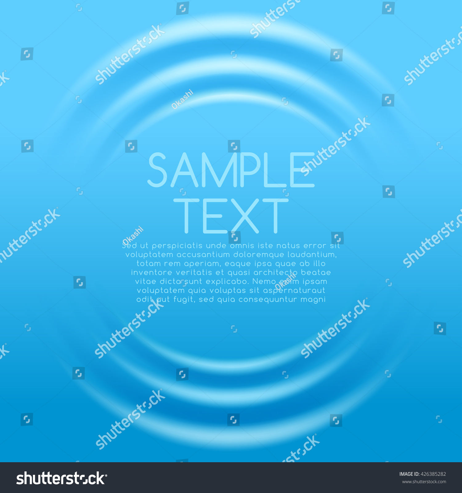 Blue Rippled Background Template Vector Illustration Stock Vector ...
