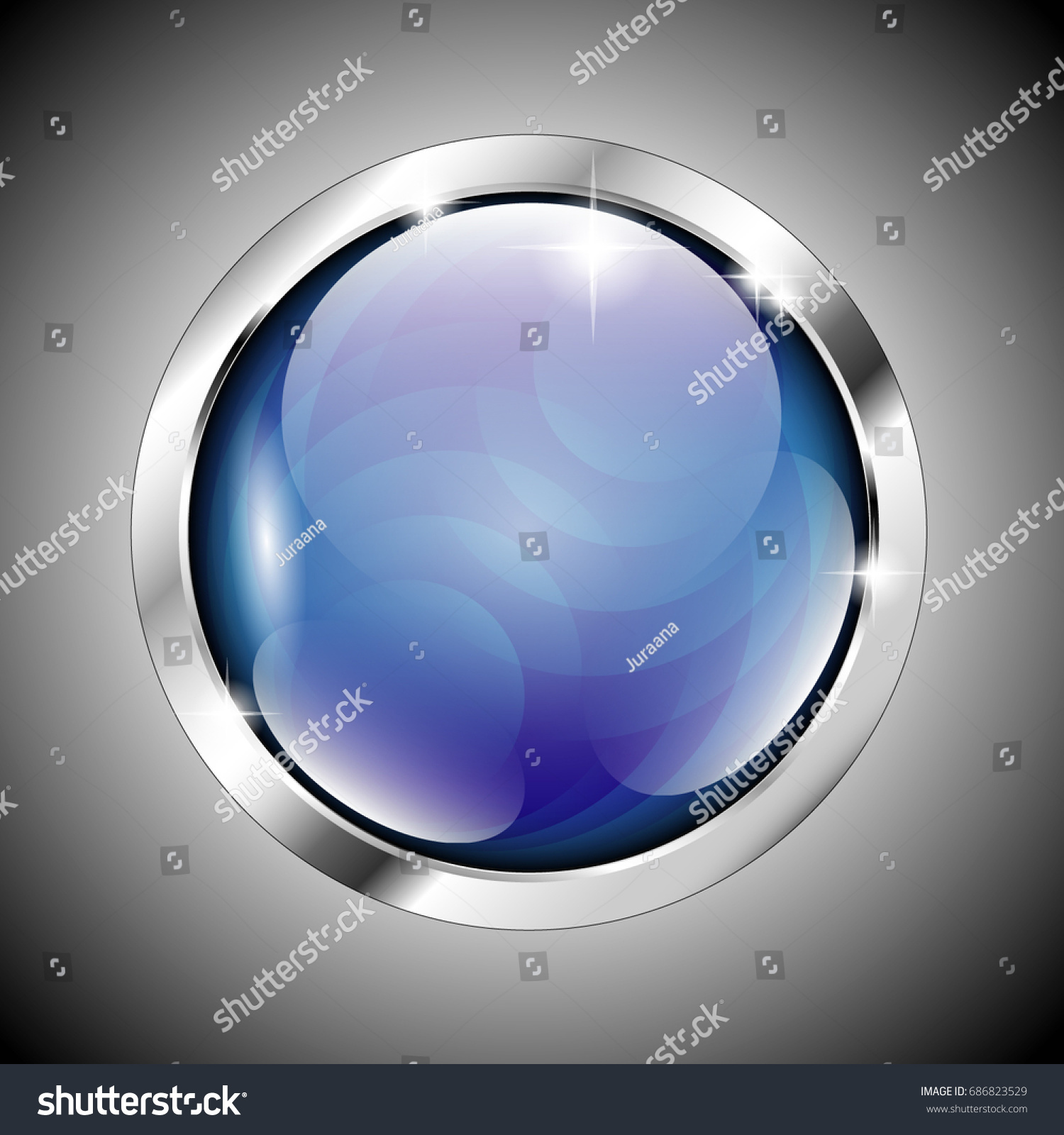 Blue Round Background Silver Frame Vector Stock Vector (Royalty Free ...