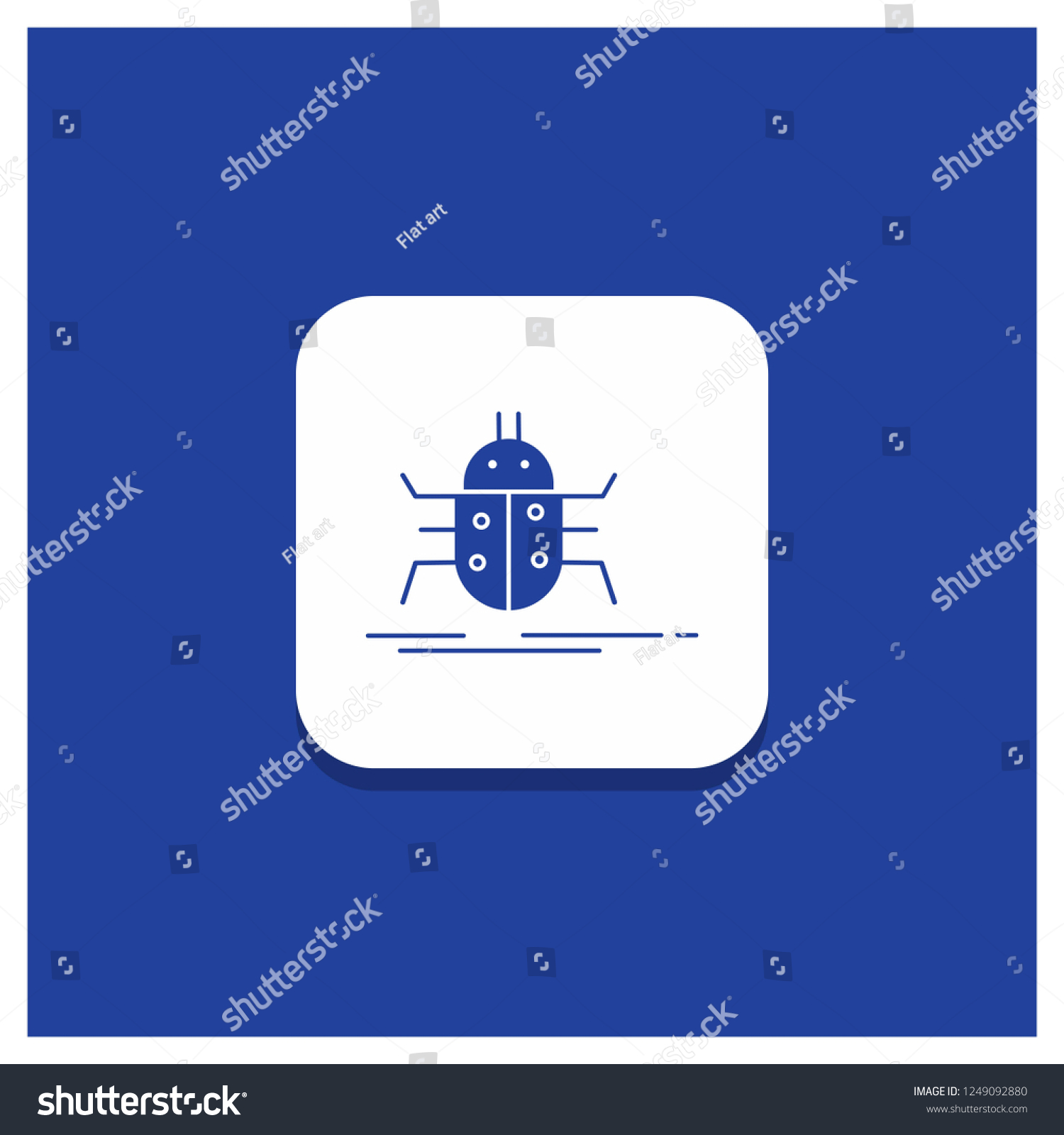 Blue Round Button Bug Bugs Insect Stock Vector (Royalty Free ...
