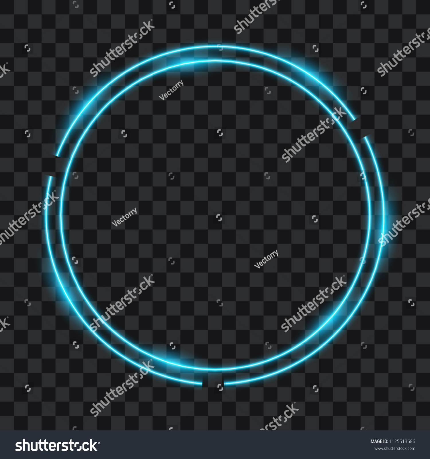 Blue Round Neon Frame Vector Illustration Stock Vector (Royalty Free ...