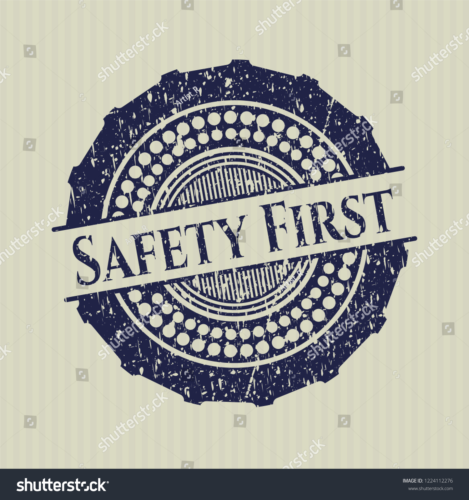 Blue Safety First Distressed Rubber Texture Stock Vector (Royalty Free ...