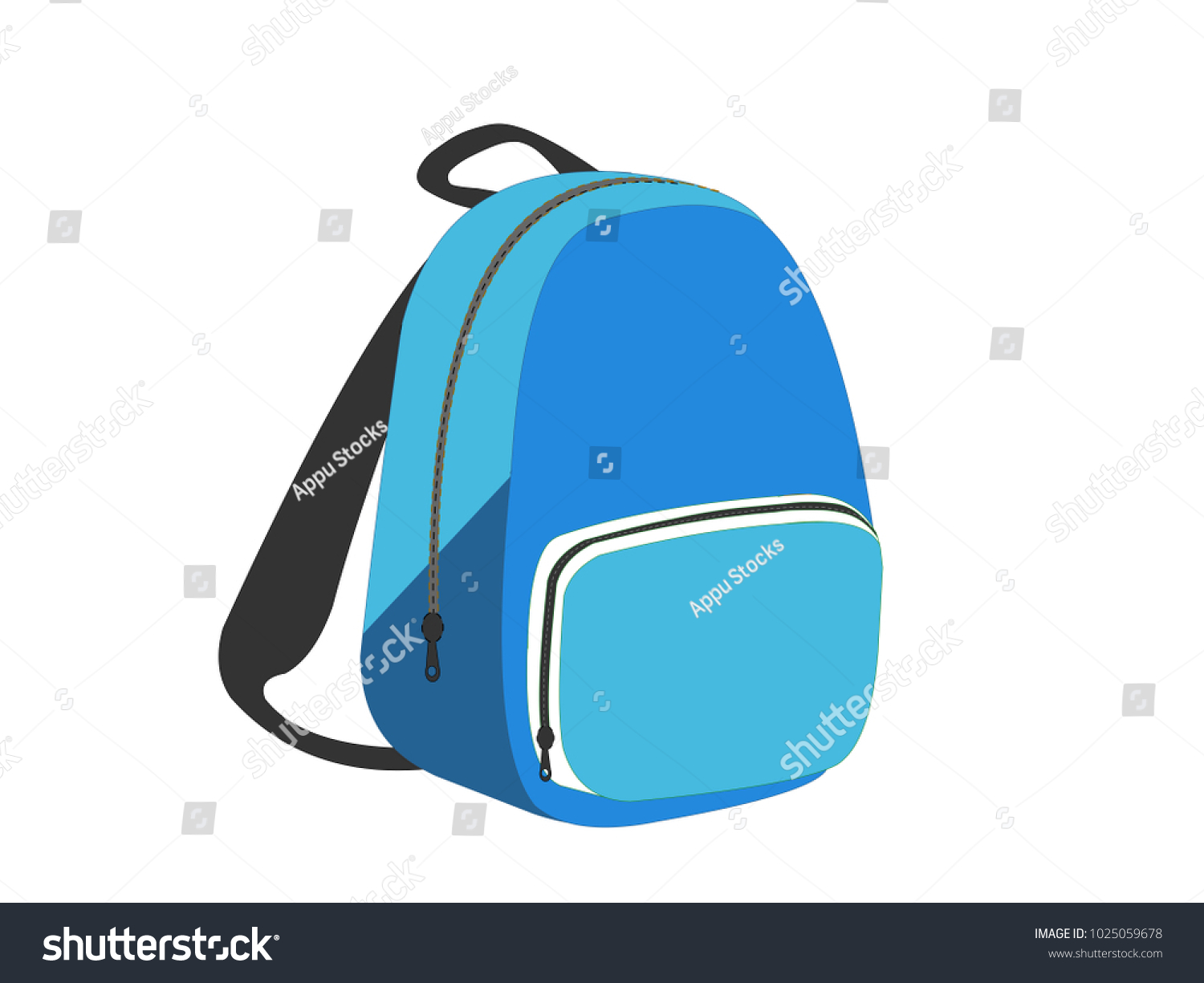 Blue School Bag Cartoon Vector Image: เวกเตอร์สต็อก (ปลอดค่าลิขสิทธิ์ ...